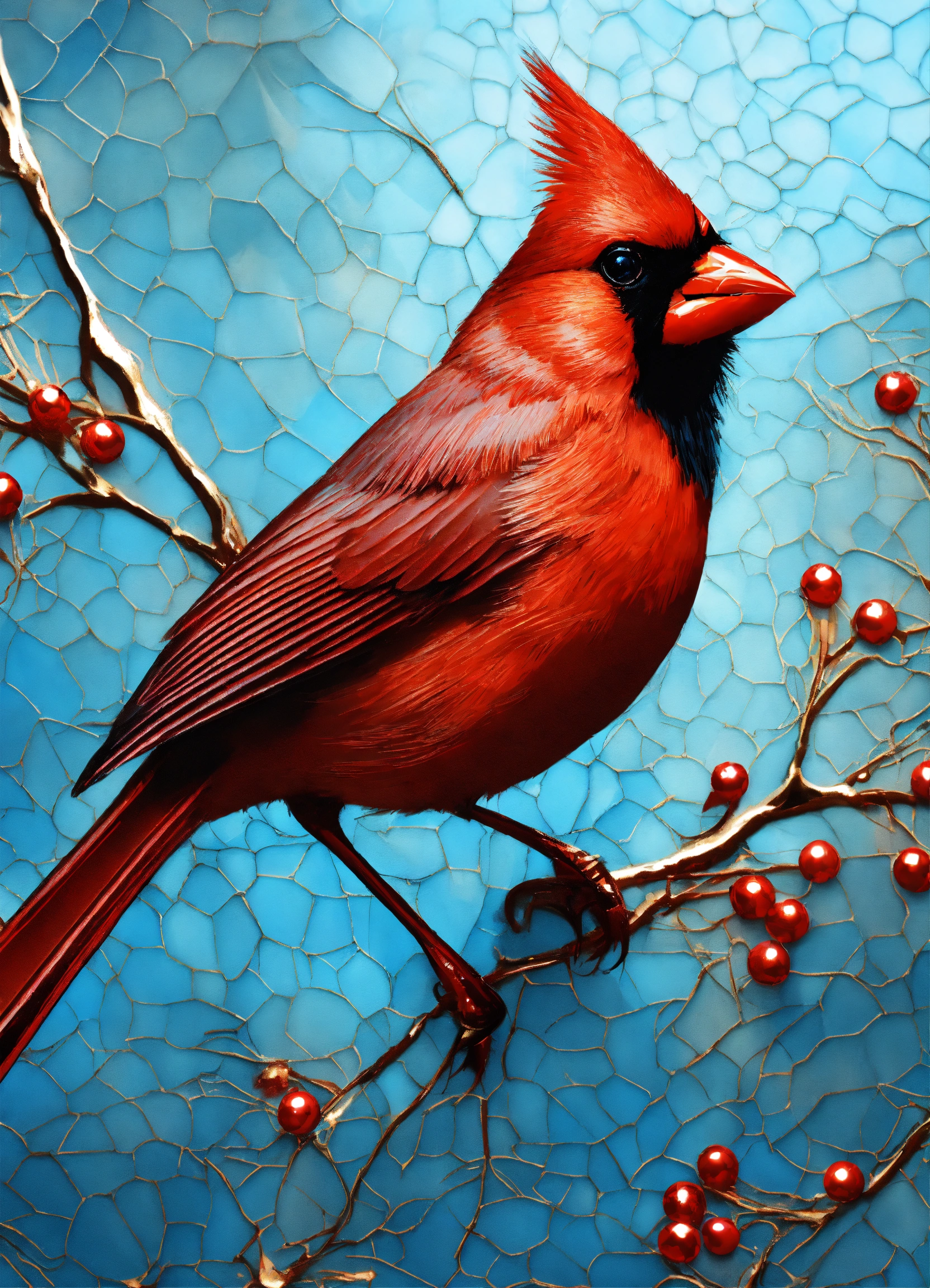 Lexica - Small cardinal light blue metallic background random abstract ...