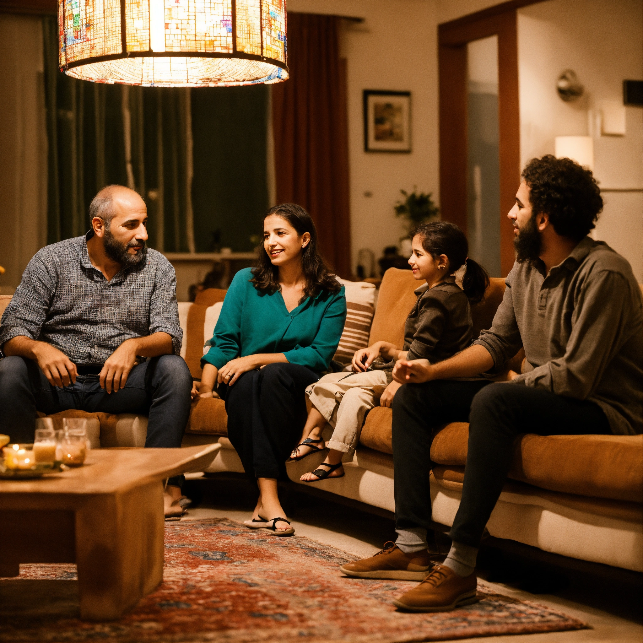 Lexica - ISRAELI family members in the living room, sitting together ...