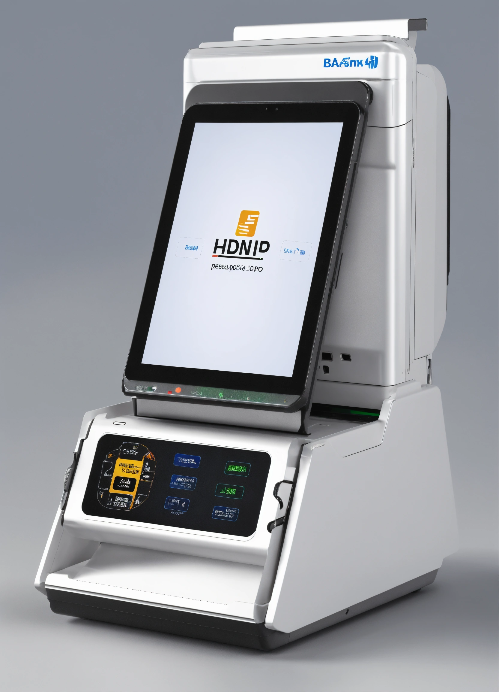 Lexica - A bcrashed portable POS package, white background, 4k image