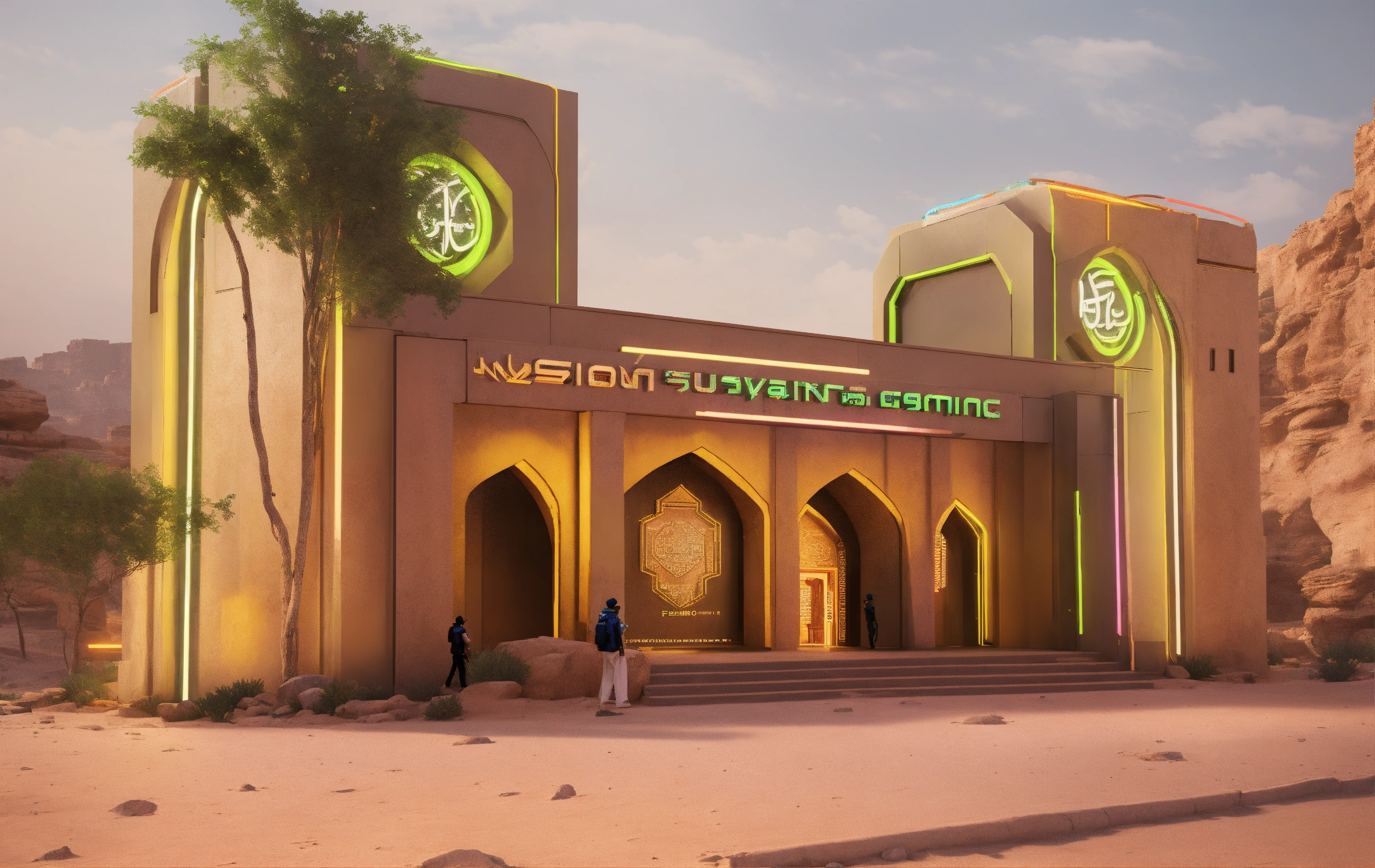 Lexica - Generate an image of the entrance of the esports venue ...