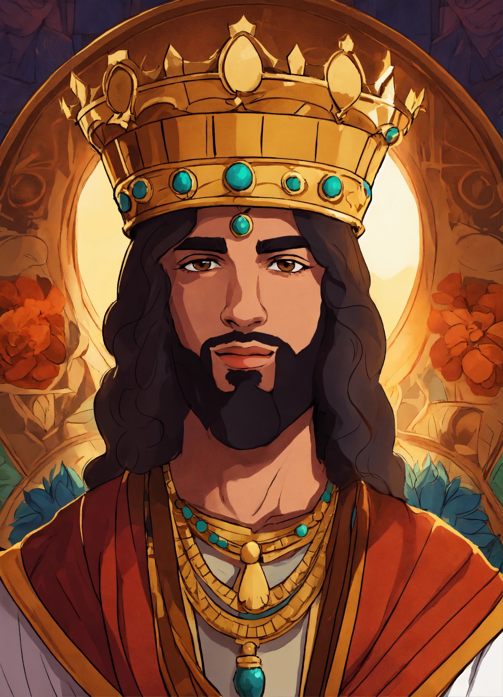 Lexica - 25 year old King ishbosheth from the bible, 2d cartoon, face ...
