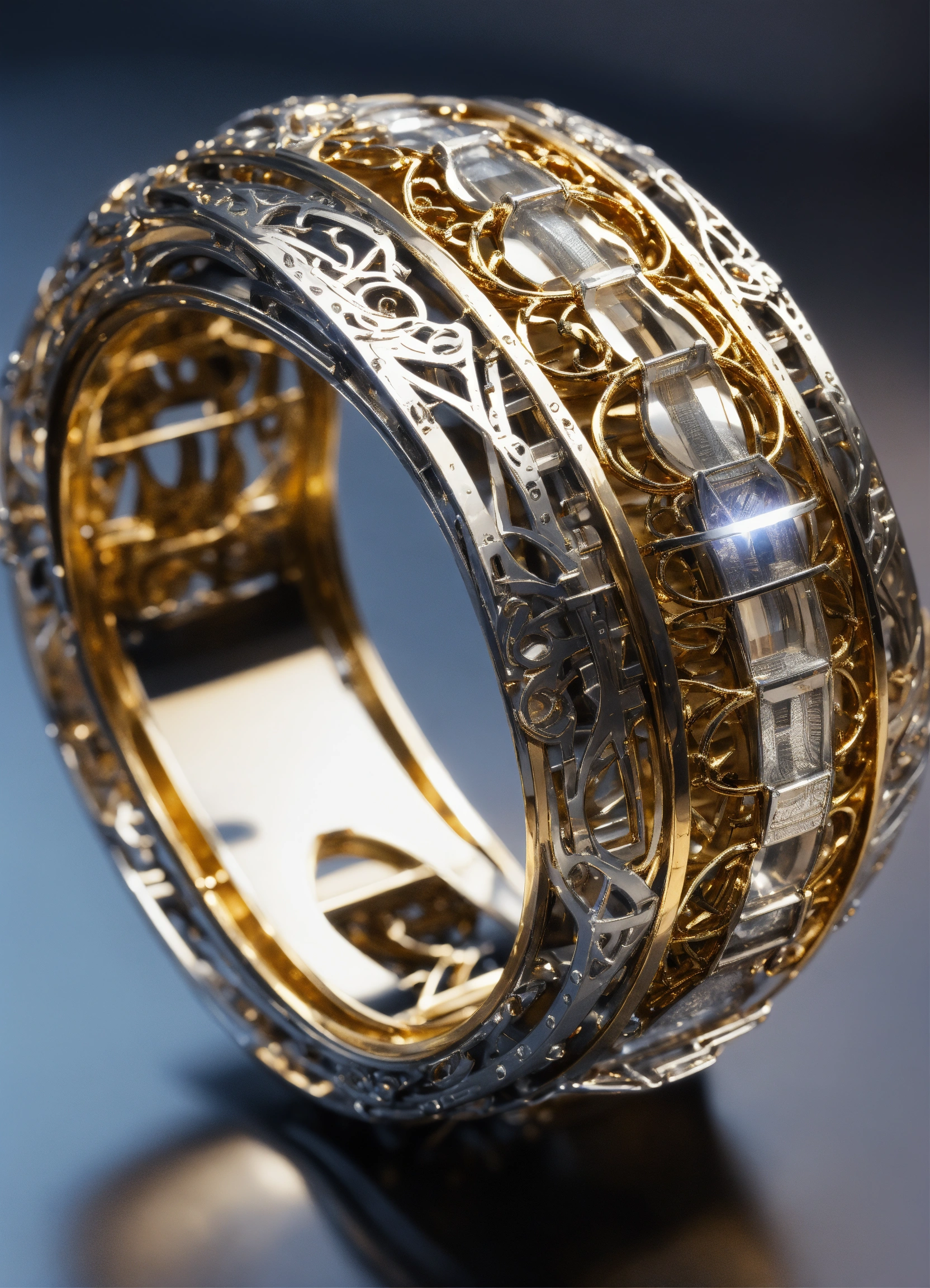 Lexica - Cybernetic crane bracelet, Ford Hallam Style, Shibuichi, tsuba ...