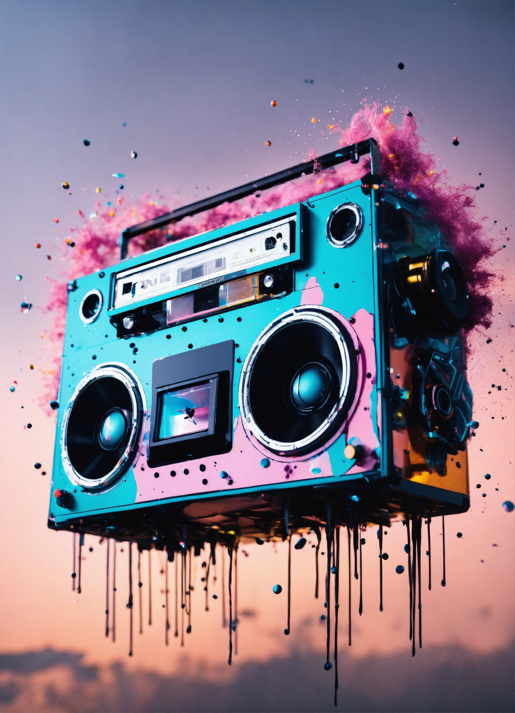 Lexica - Pastel color low-angle view shot Photography of a flying 3D ...