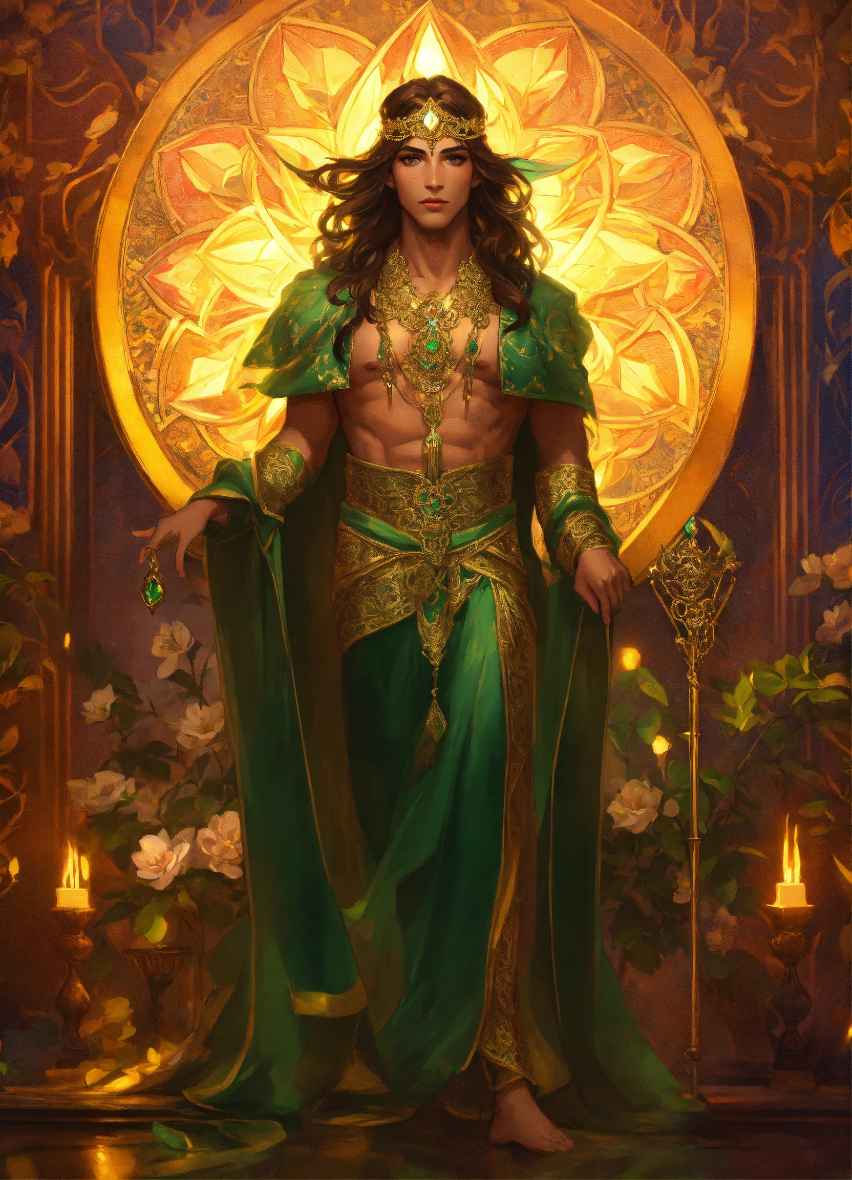 Lexica - Symmetry, full body portrait of gorgeous, persian elf male ...