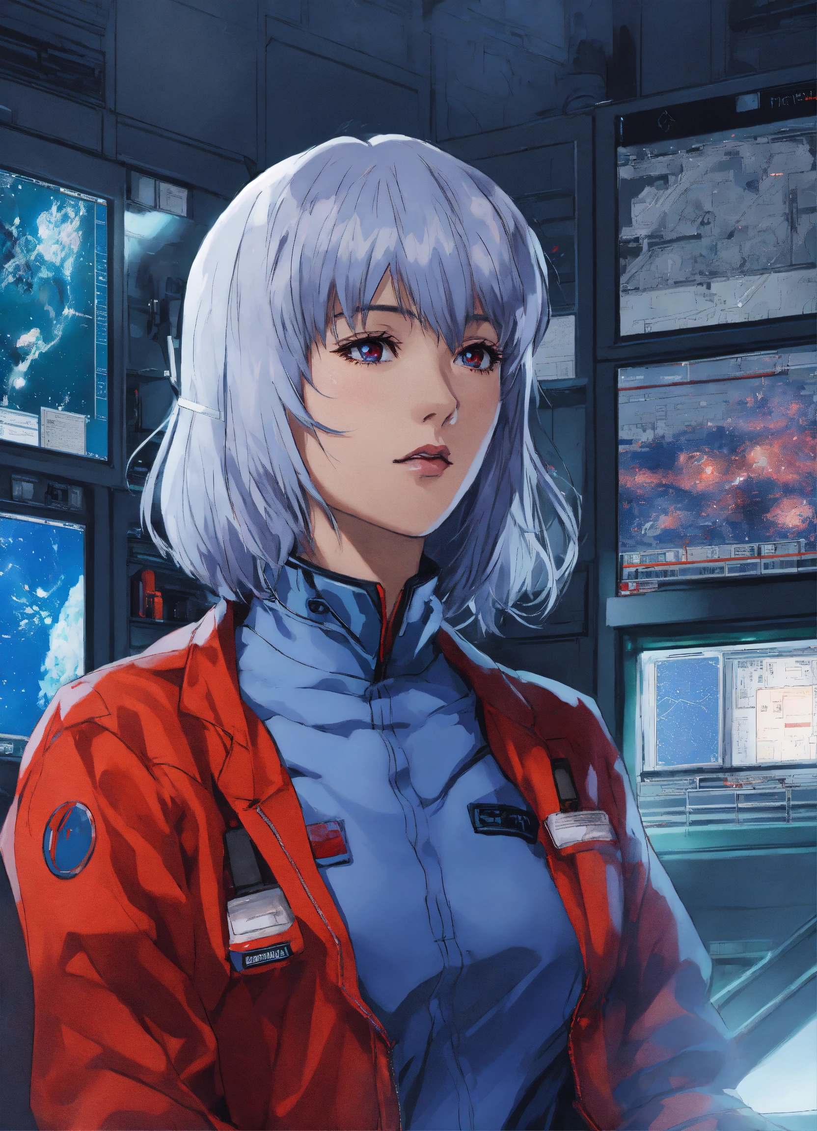 Lexica - Portrait of Rei Ayanami from Neon Genesis Evangelion, inside ...