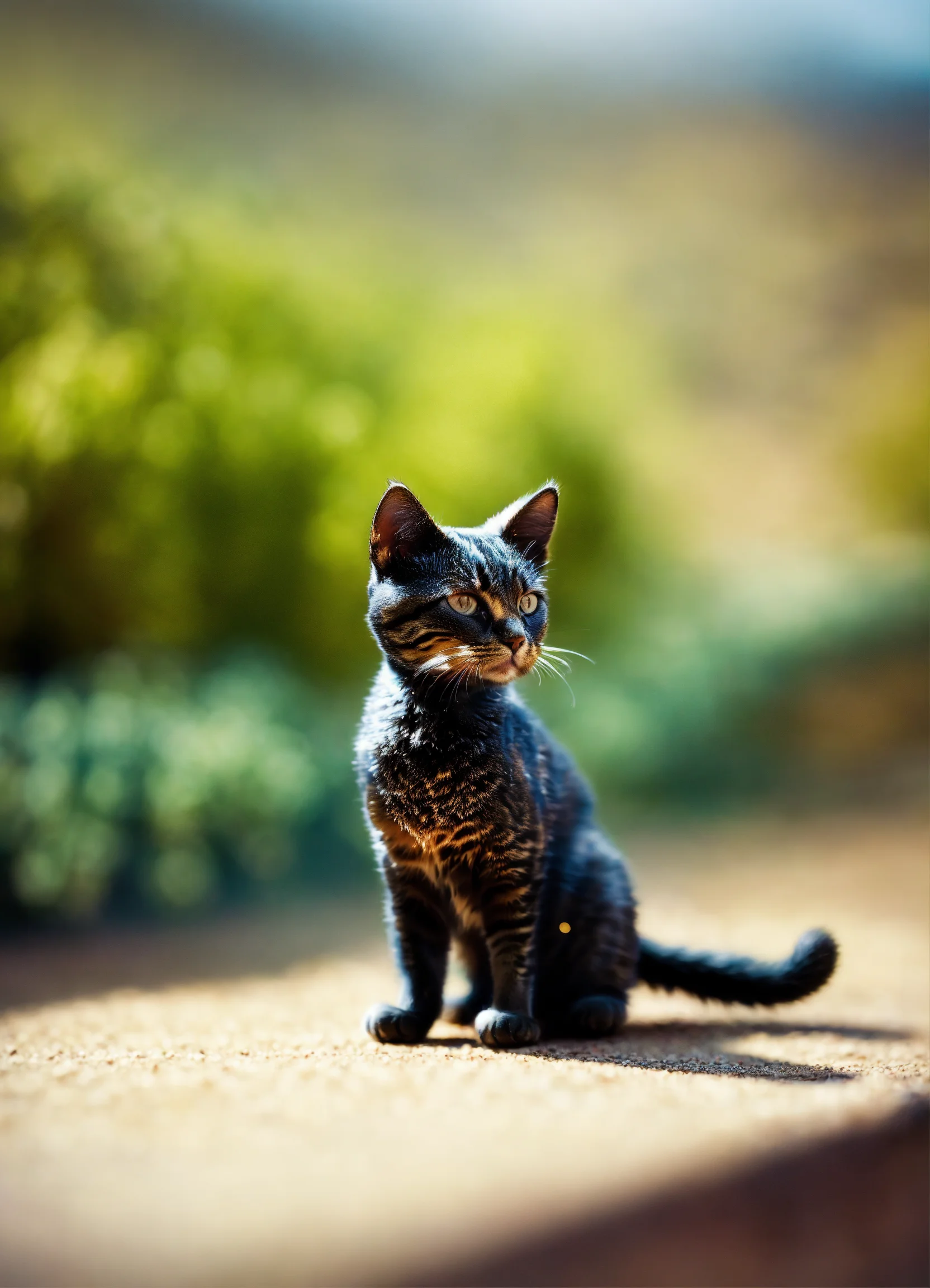 Lexica - Tiniest cat ever, tilt shift, analog photo