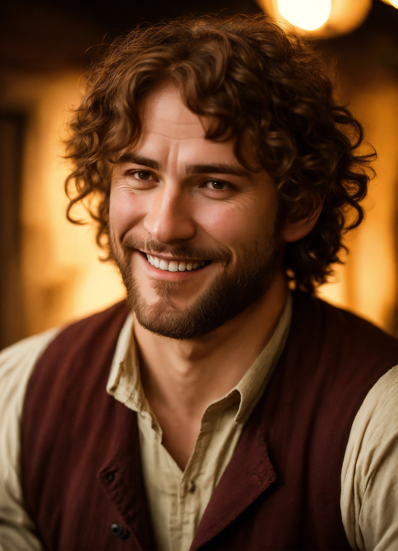 Lexica - Chiseled jaw male hobbit 40 years old apothecary with a ...