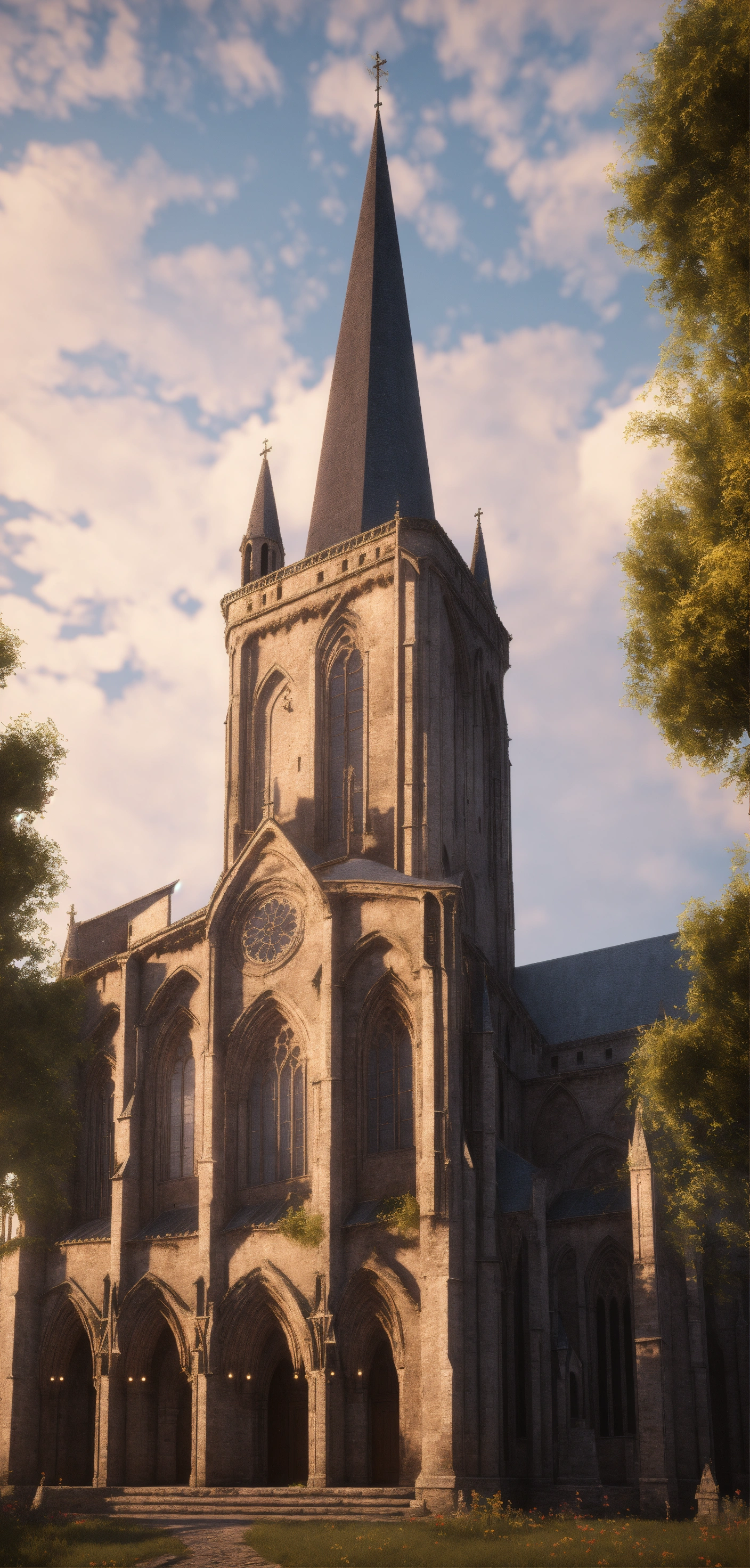 Lexica - A french gothic church of the 13th century, with a rosace on ...