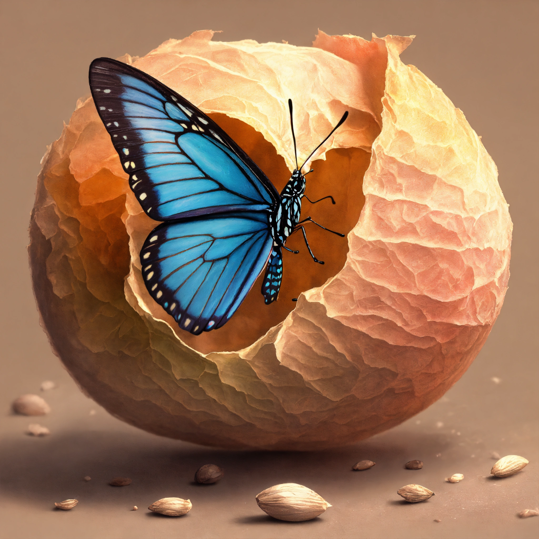 Lexica - A butterfly emerging from the cocoon in pastel drawing three ...