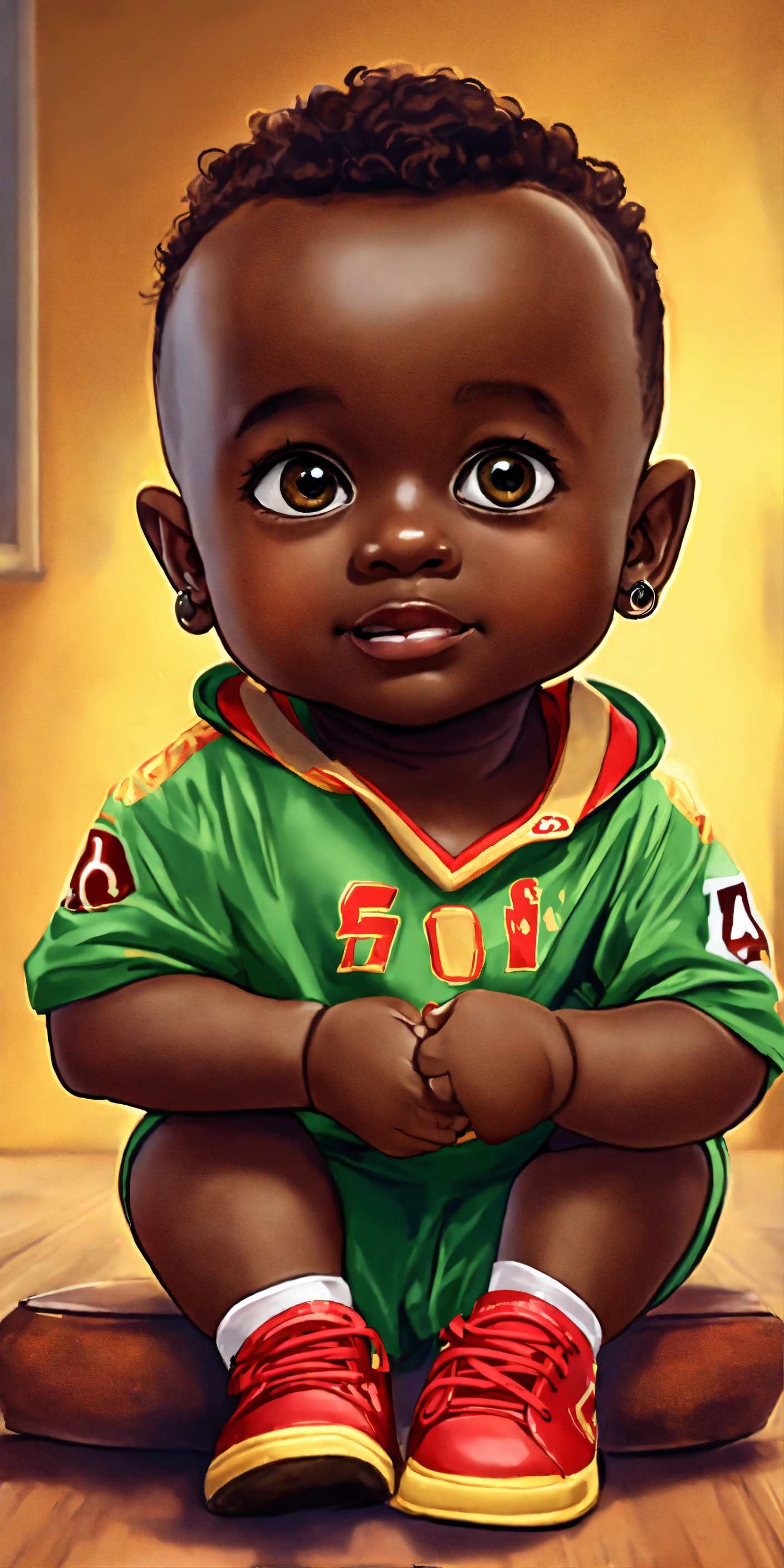 Lexica - Sadio Mane cute baby cartoon realist big eyes