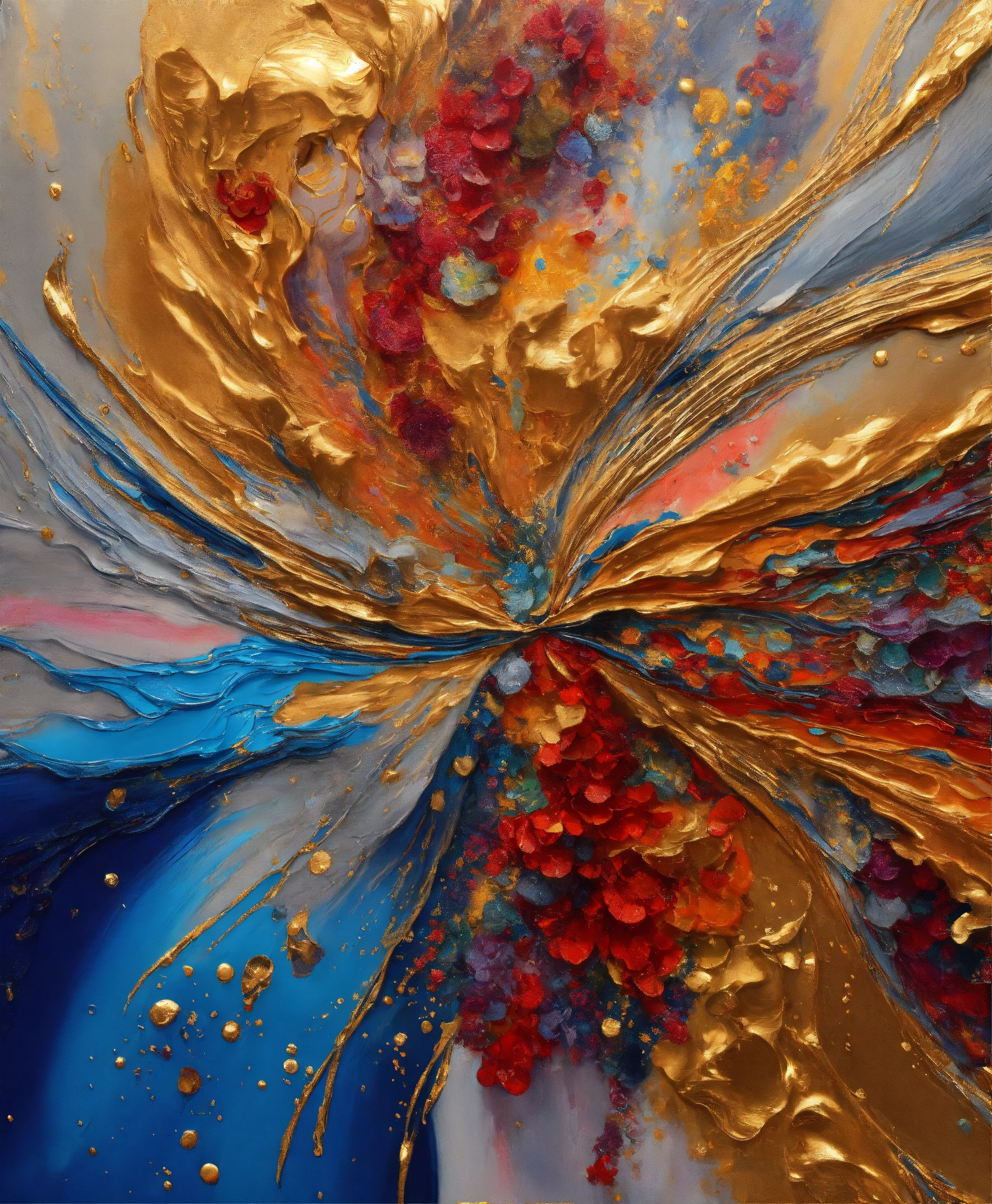 Lexica - Colorful abstract painting oil and water complex complicated ...