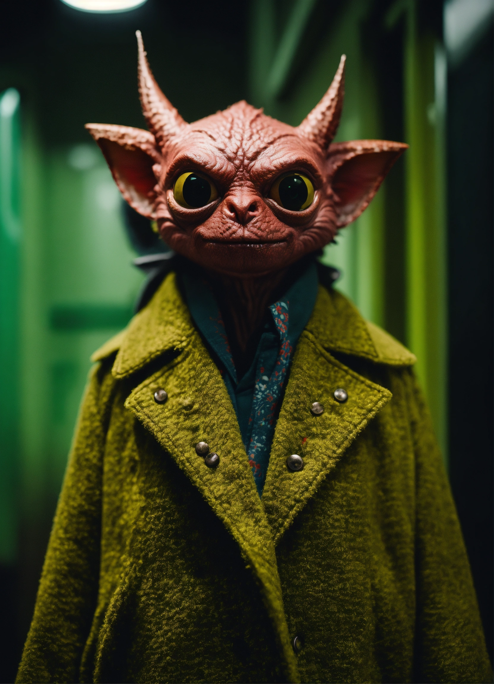 Lexica - Leica portrait of a gremlin monster wearing a coat, coded ...