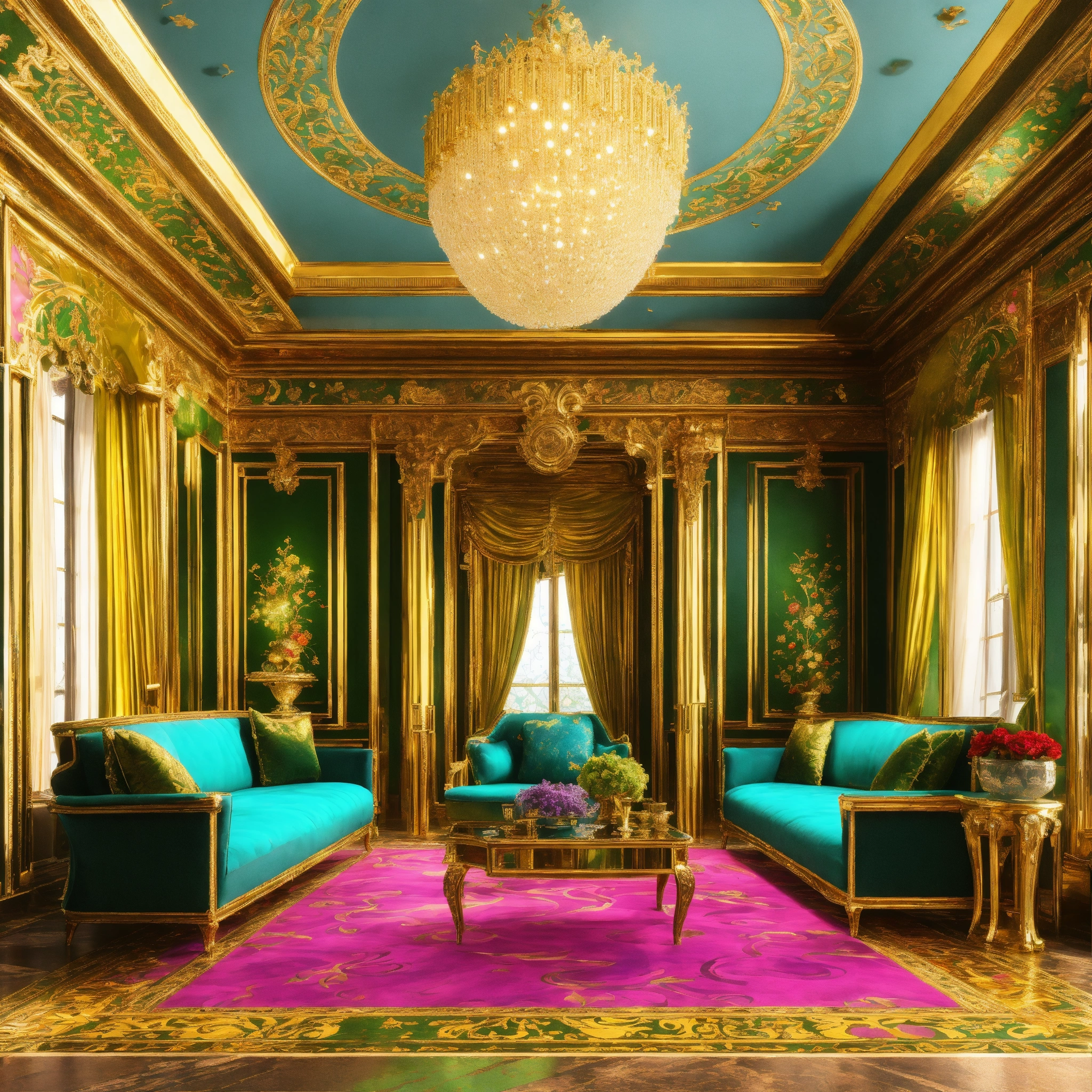 Lexica - Futuristic beautiful imperial palace interior sitting room ...