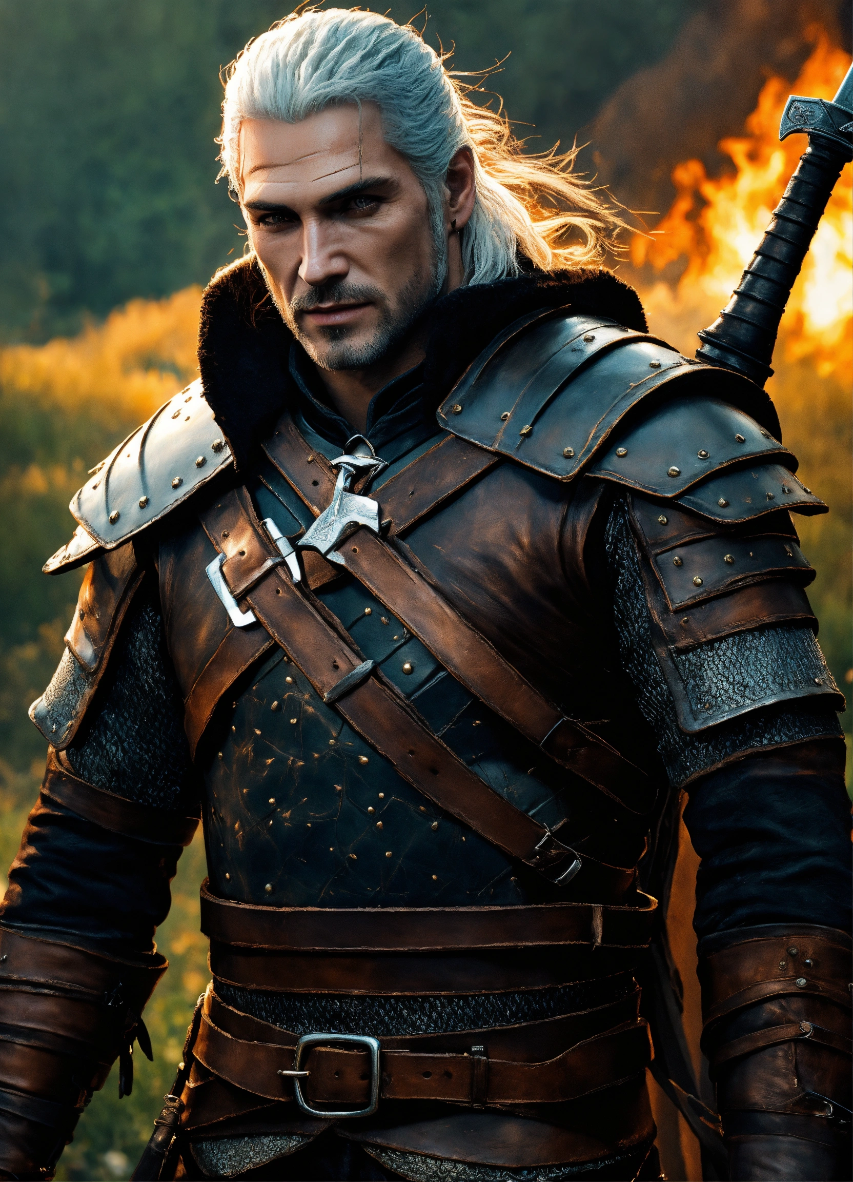 Lexica - Male witcher wearing leather armor