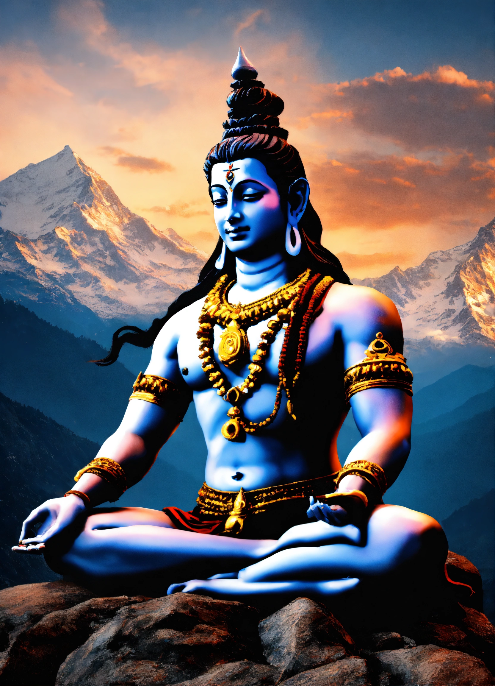 Lexica - Lord Shiva doing meditation in the calm and serene Himalayan ...