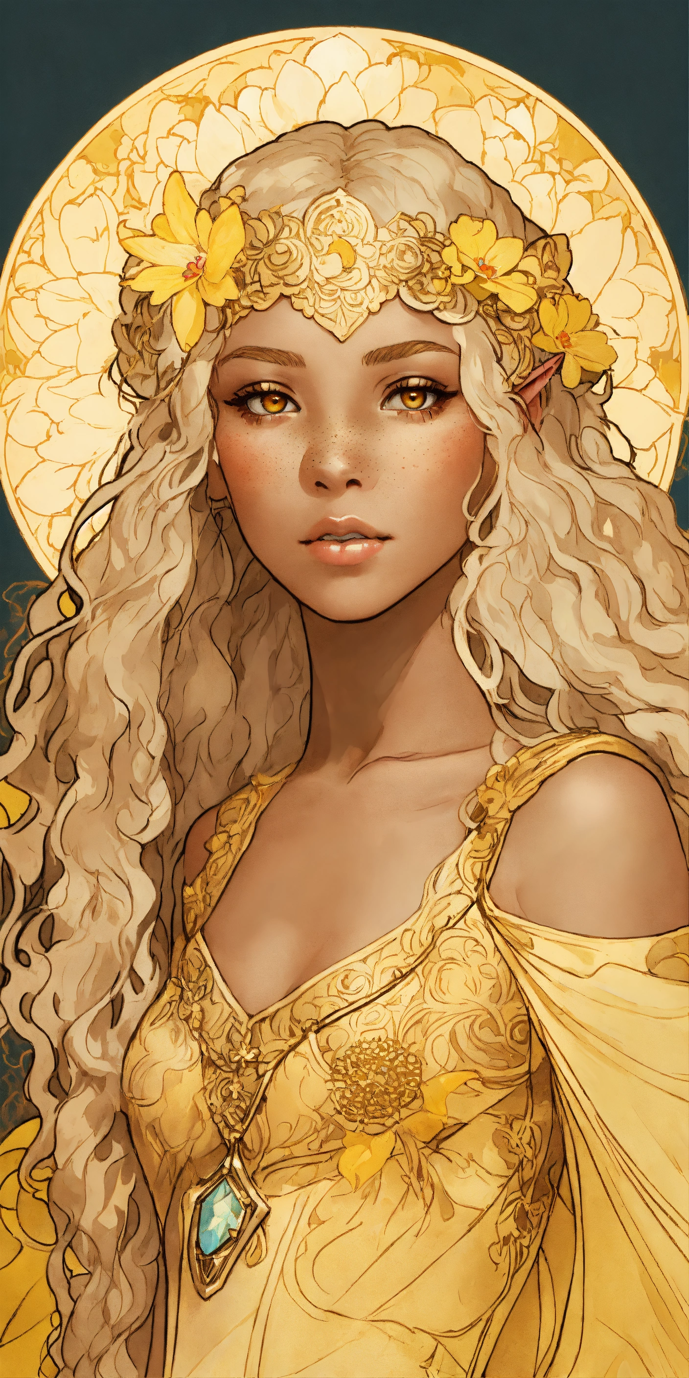 Lexica - Portrait of a young fairy elf biracial princess with bronze ...