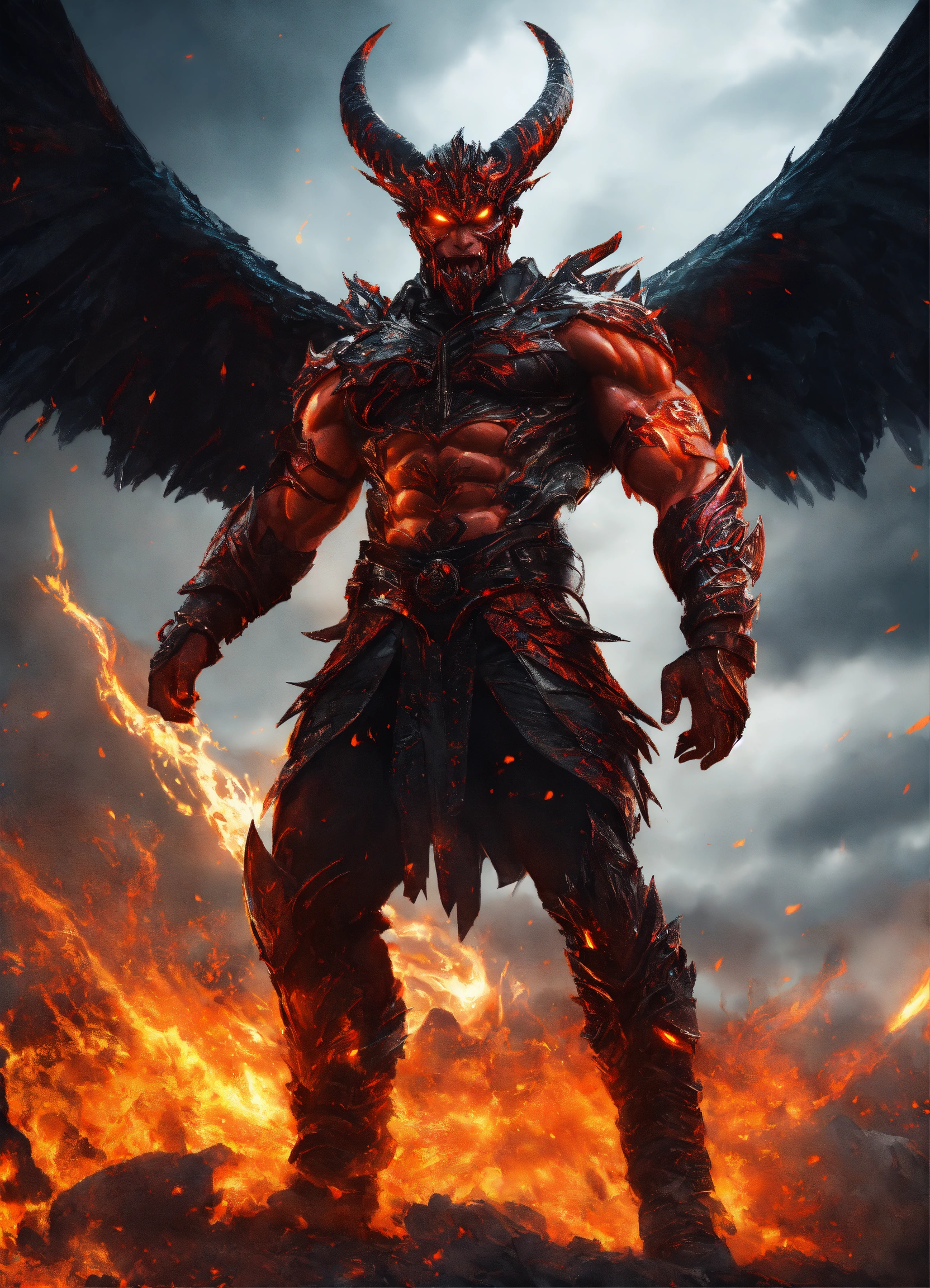 Lexica - Full body huge muscular evil futuristic warrior entangled in a ...