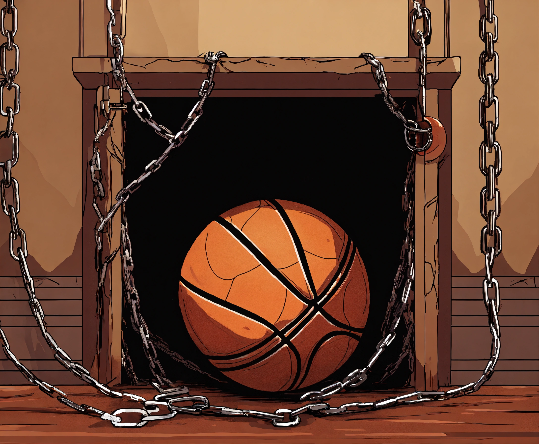 Lexica - Basketball ball tied to chains of hell