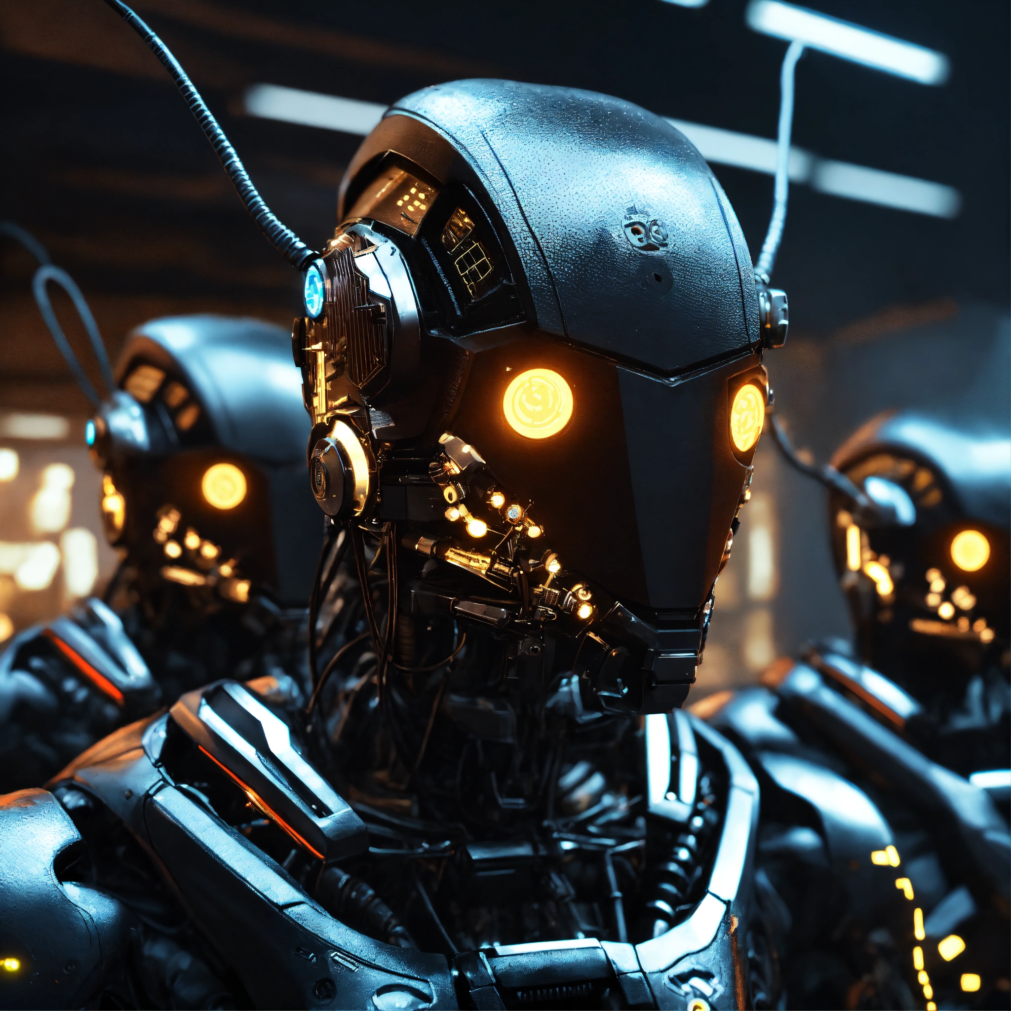 Lexica - Group of 3 black cockroach faced humanoids with detailed ...