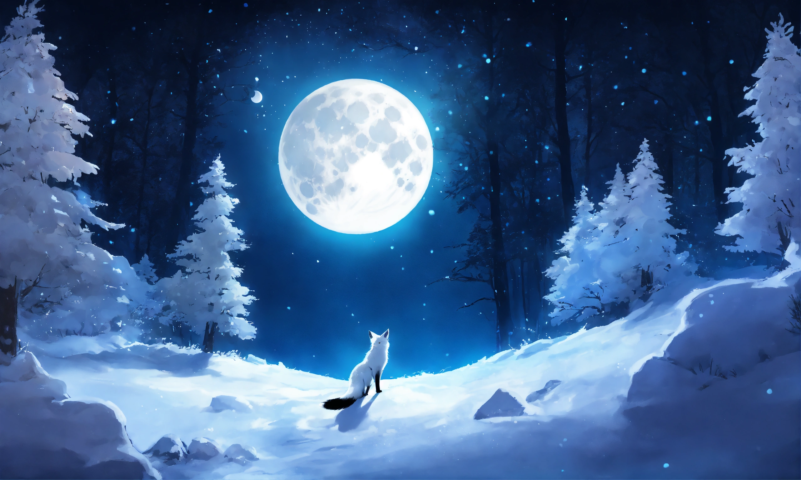 Lexica - White spotted Fox the wizard, fantasy, anime 90 style, snow ...