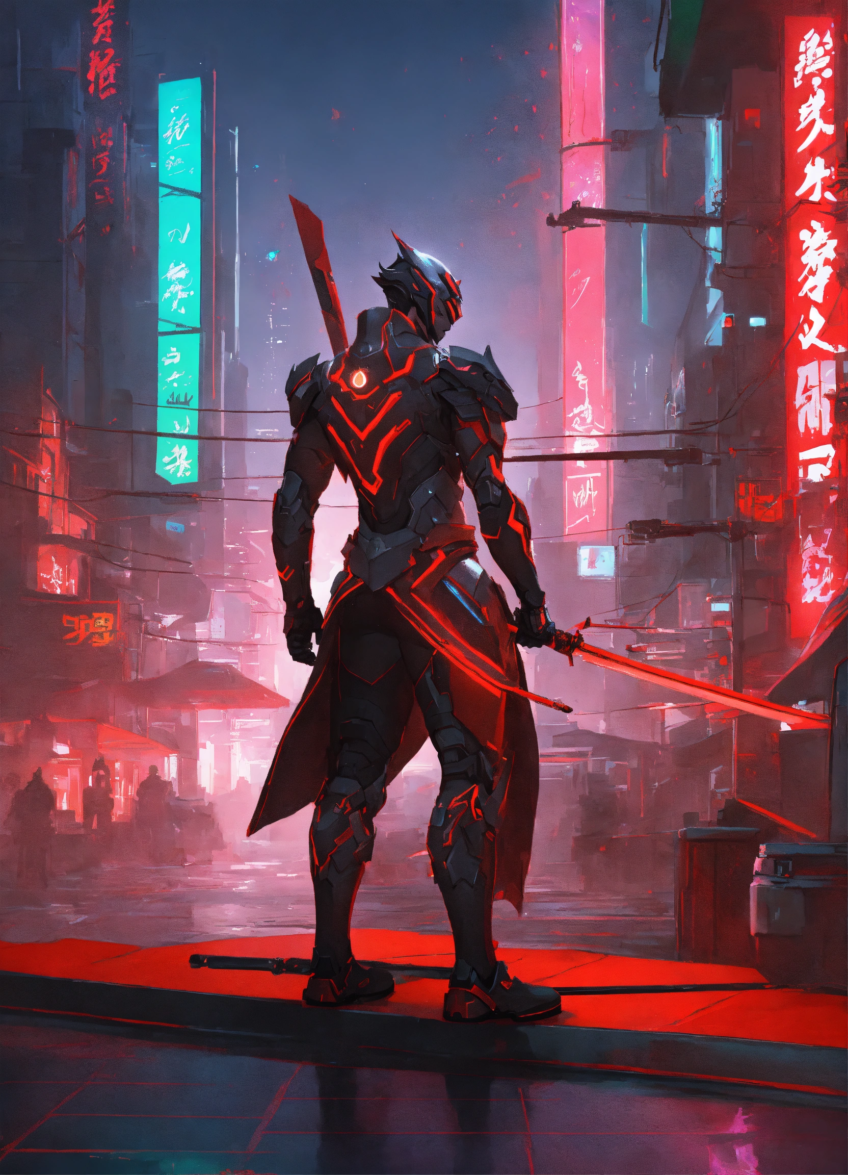 Lexica - Genji Overwatch Black And Red, featuring a black and red color ...