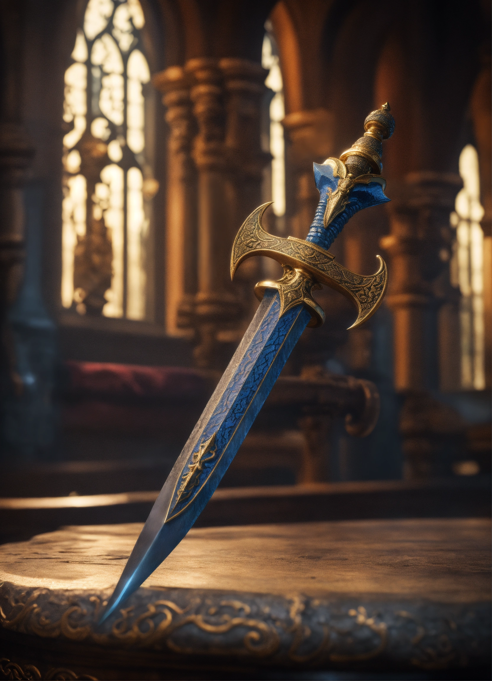 Lexica - Beautiful dark magician's dagger lies on a table in a gothic ...