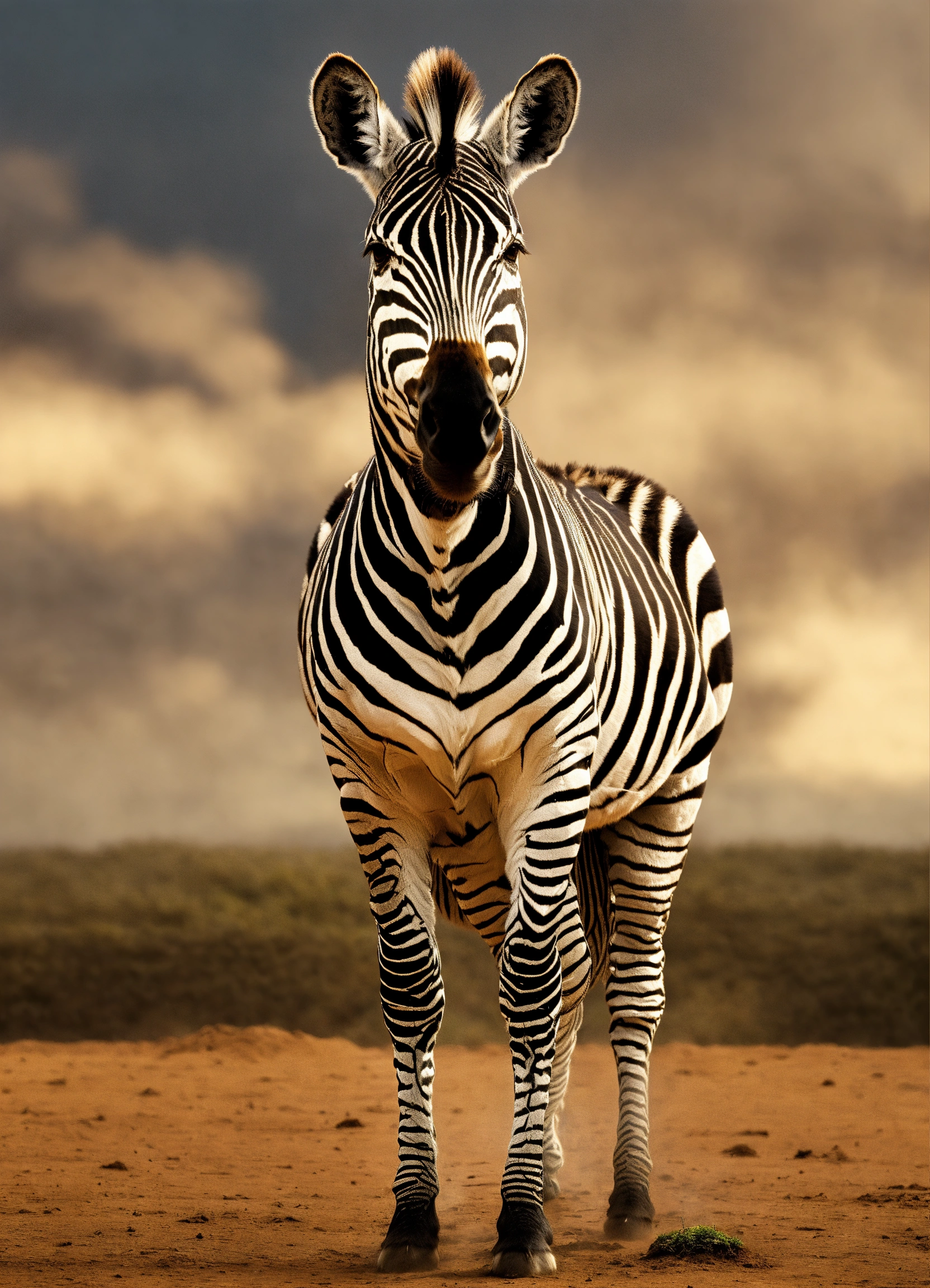 Lexica - A zebra is depicted, holding a small brain in each hand
