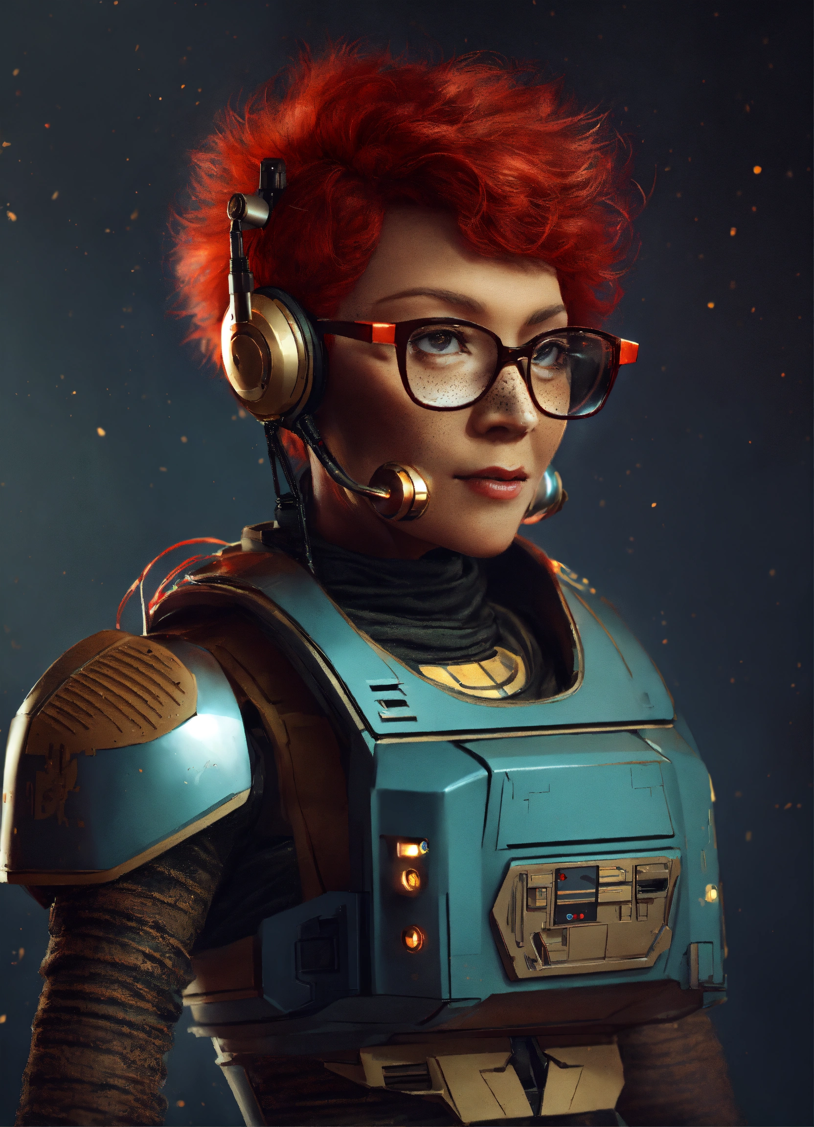 Lexica - A star wars style android robot inspired in a red haired ...