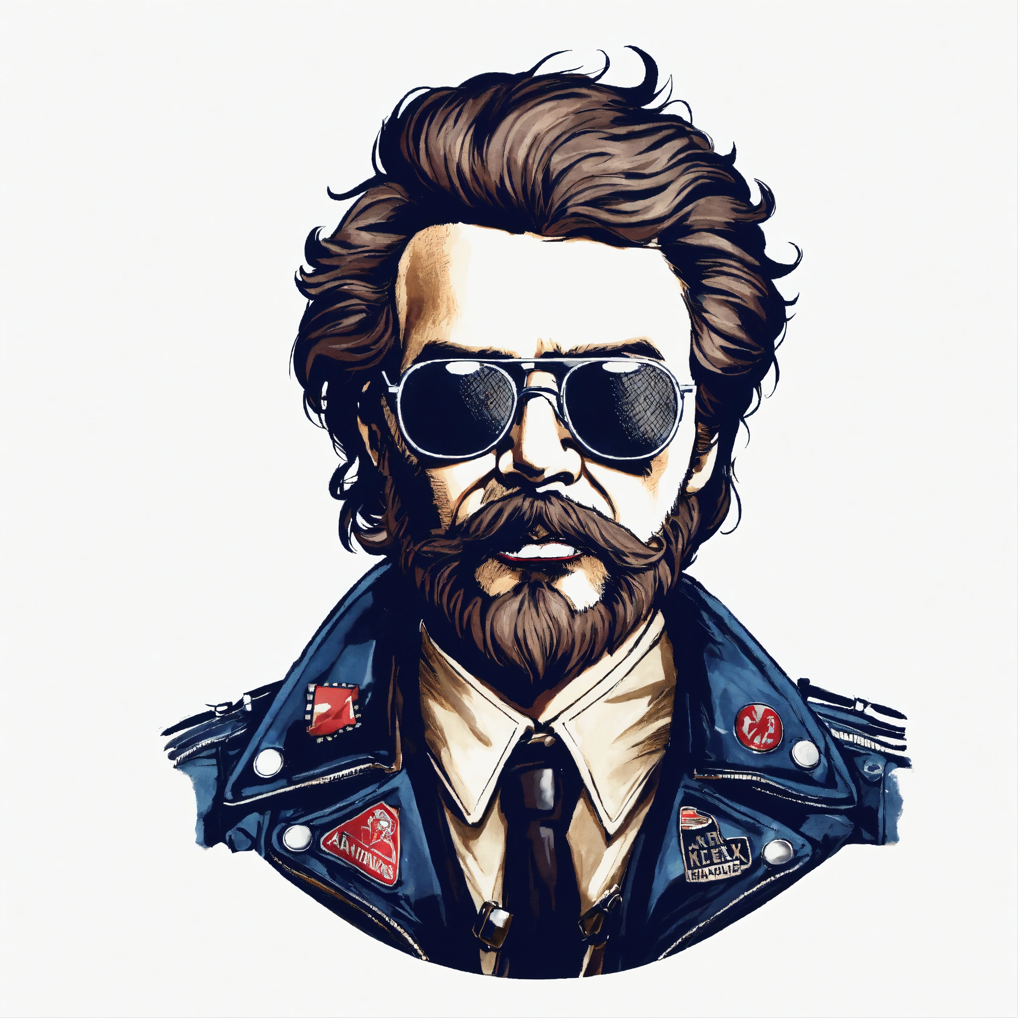 Lexica - Illustration of a cool Karl Marx in a rocker avatar, donning ...
