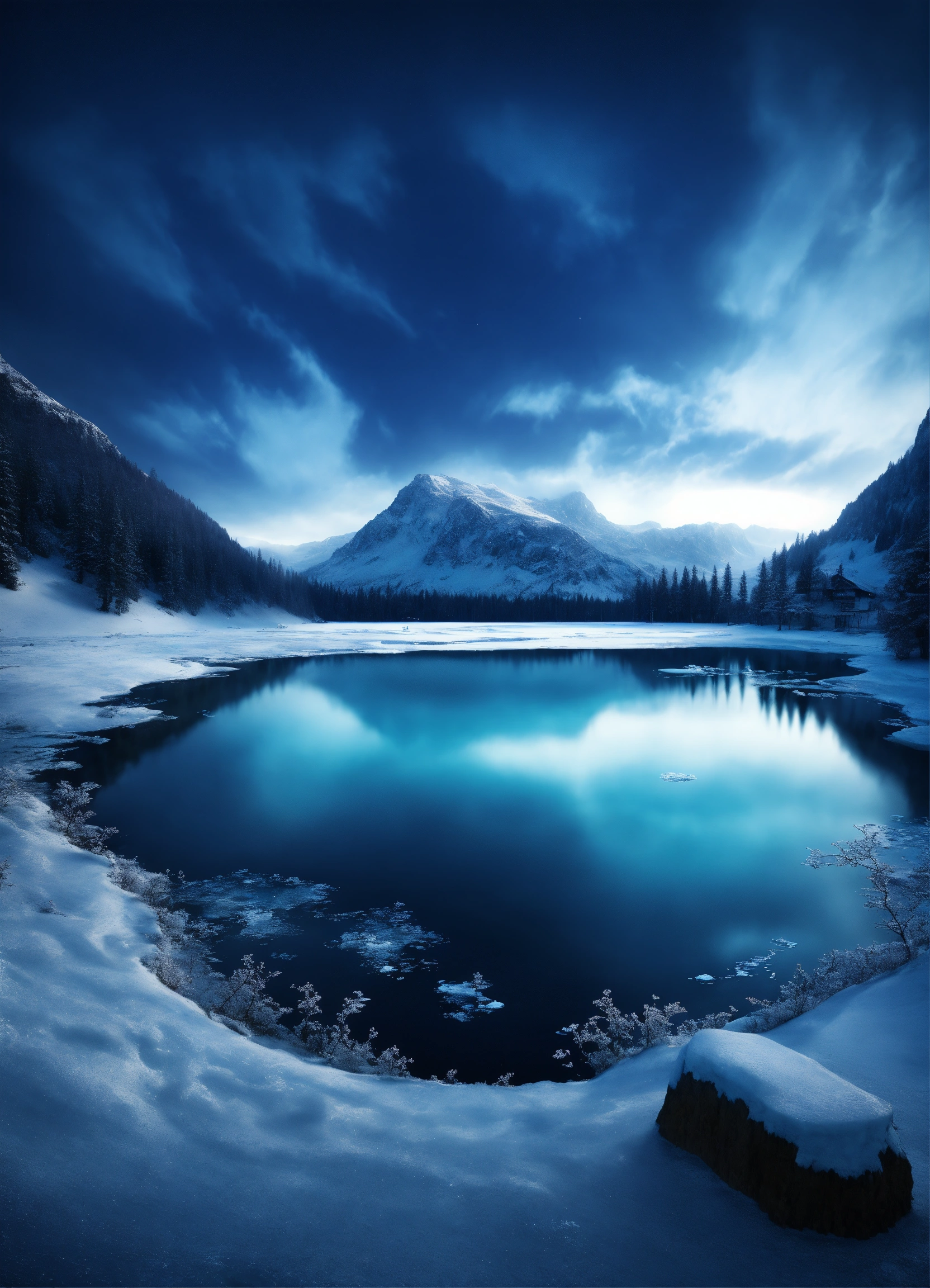 Lexica - A lake surrounded by a larger lake around it surrounded by ...