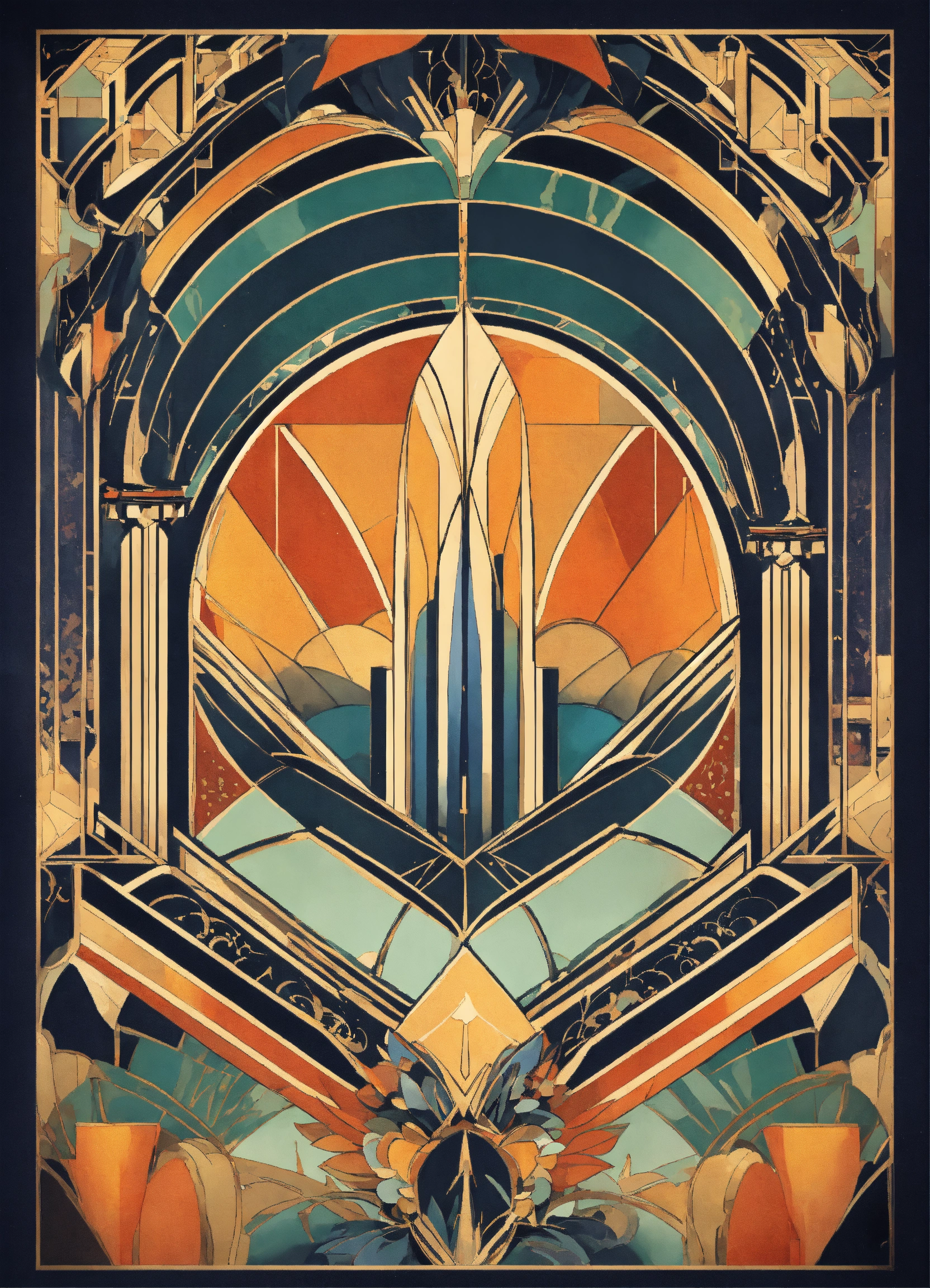 Lexica - Art Deco Illustrations Roaring 20s Geometric Shapes Elegant ...