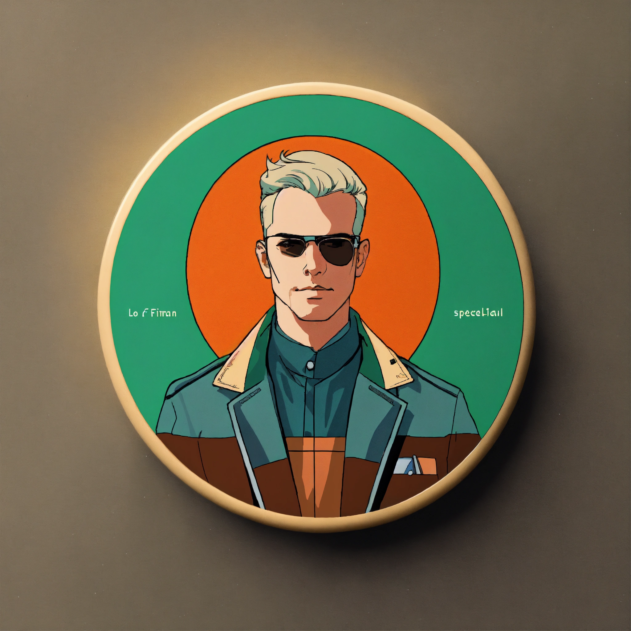 Lexica - Portrait badge spécial lo-fi man minimaliste design