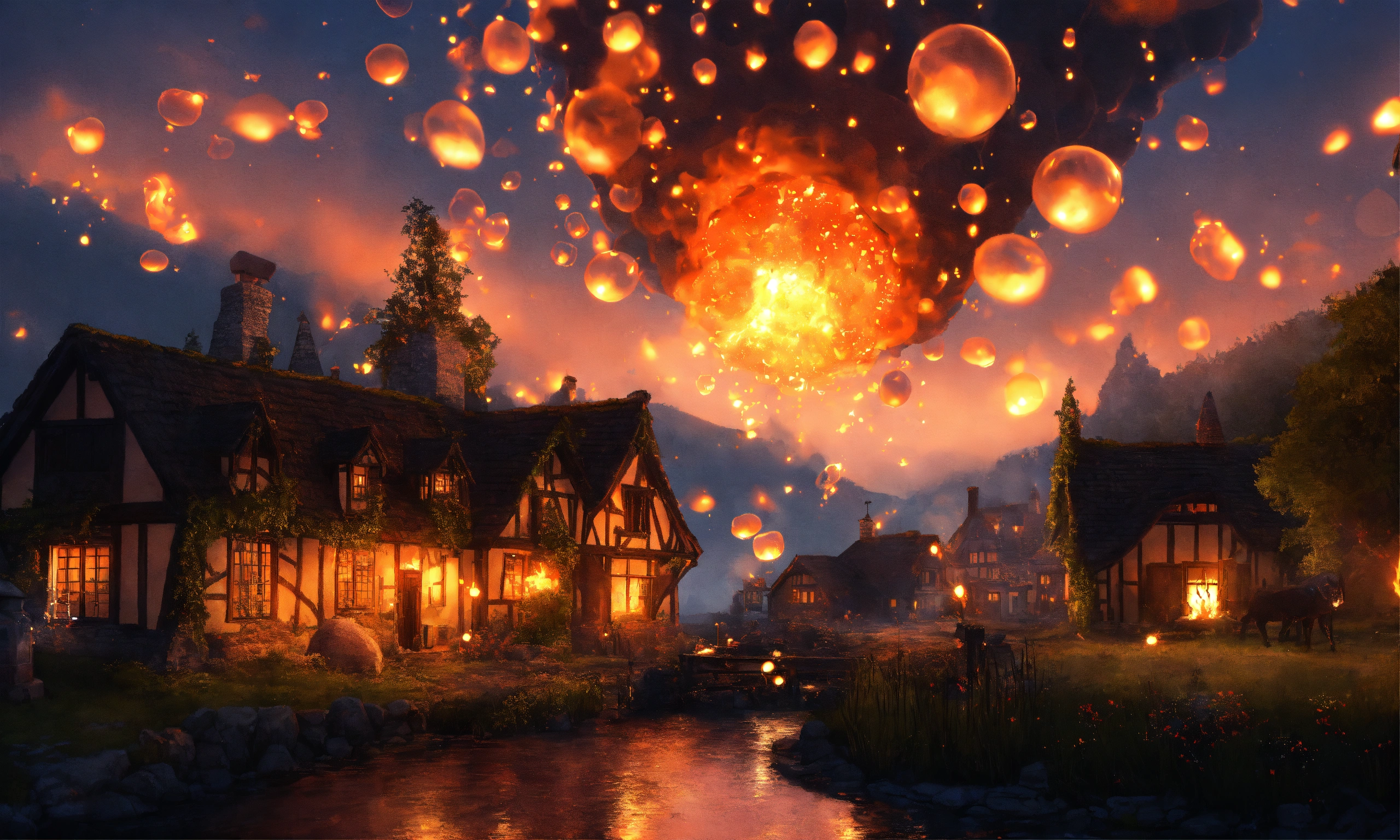 Lexica - Bubbles made from molten glass, lava bubbles, burning bubbles ...