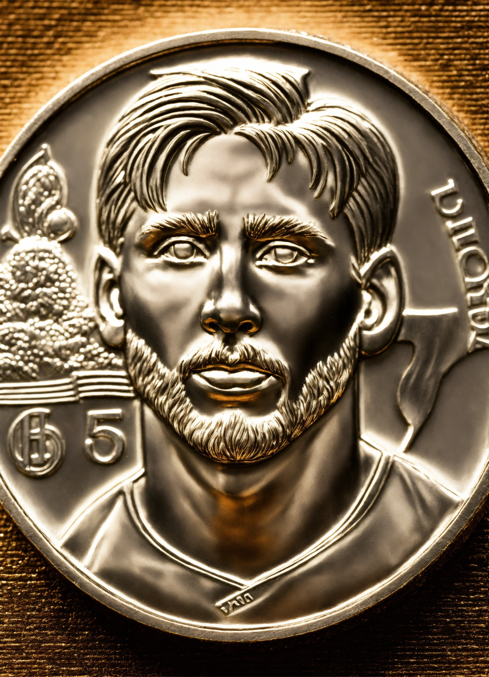 Lexica - Portrait of football player Messi, in the form of a bas-relief ...