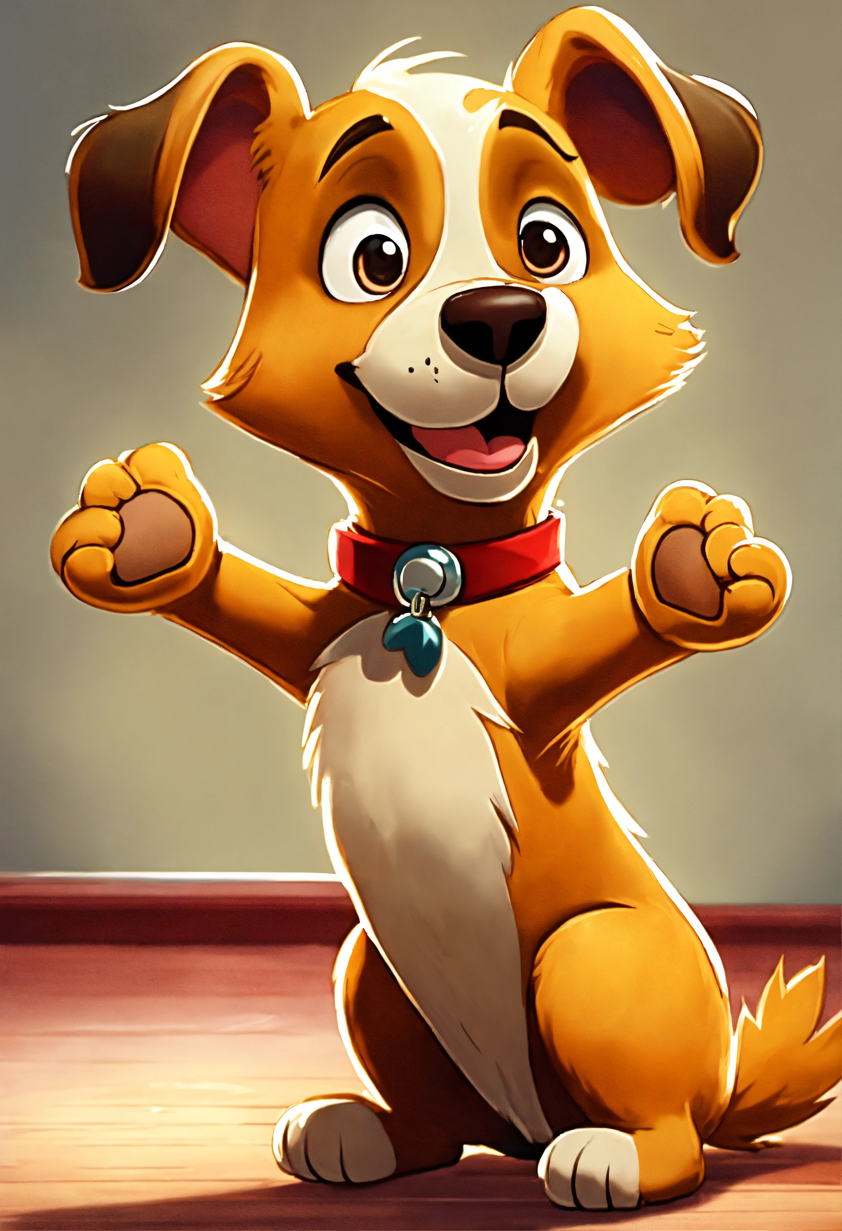 Lexica - Cartoon dog clapping
