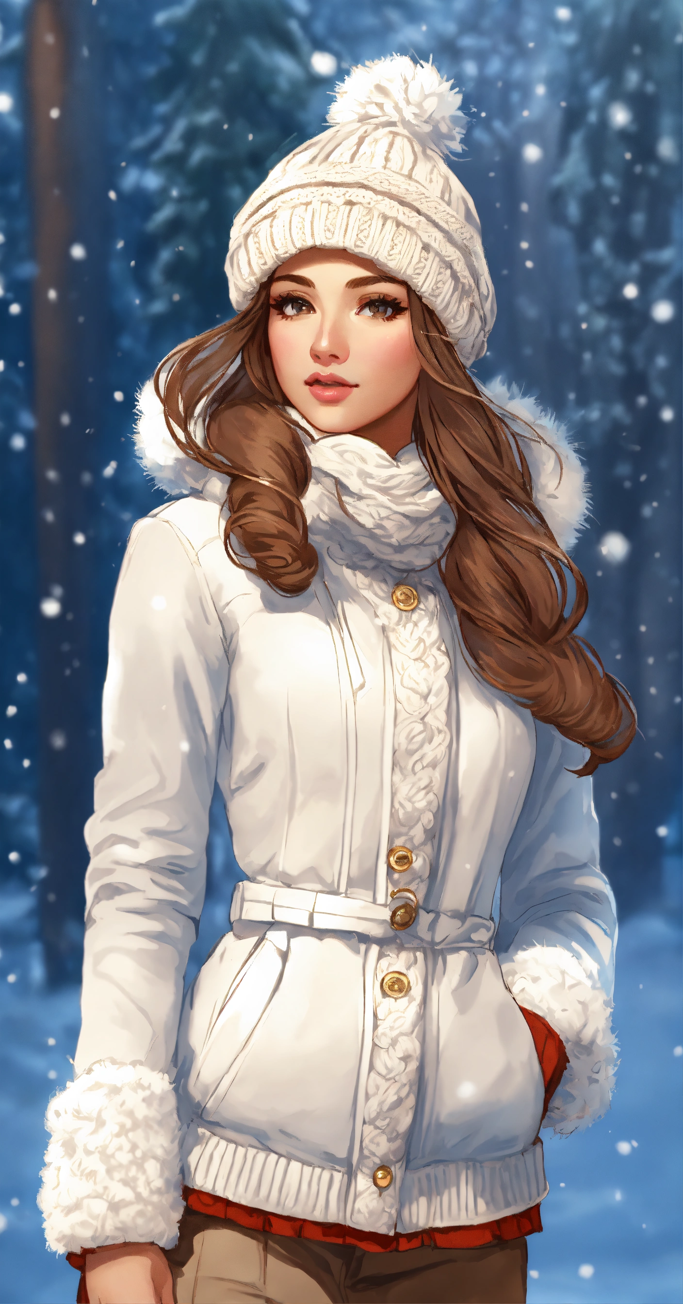 Lexica - Lushill style, a beautiful woman full body, long brown hair ...