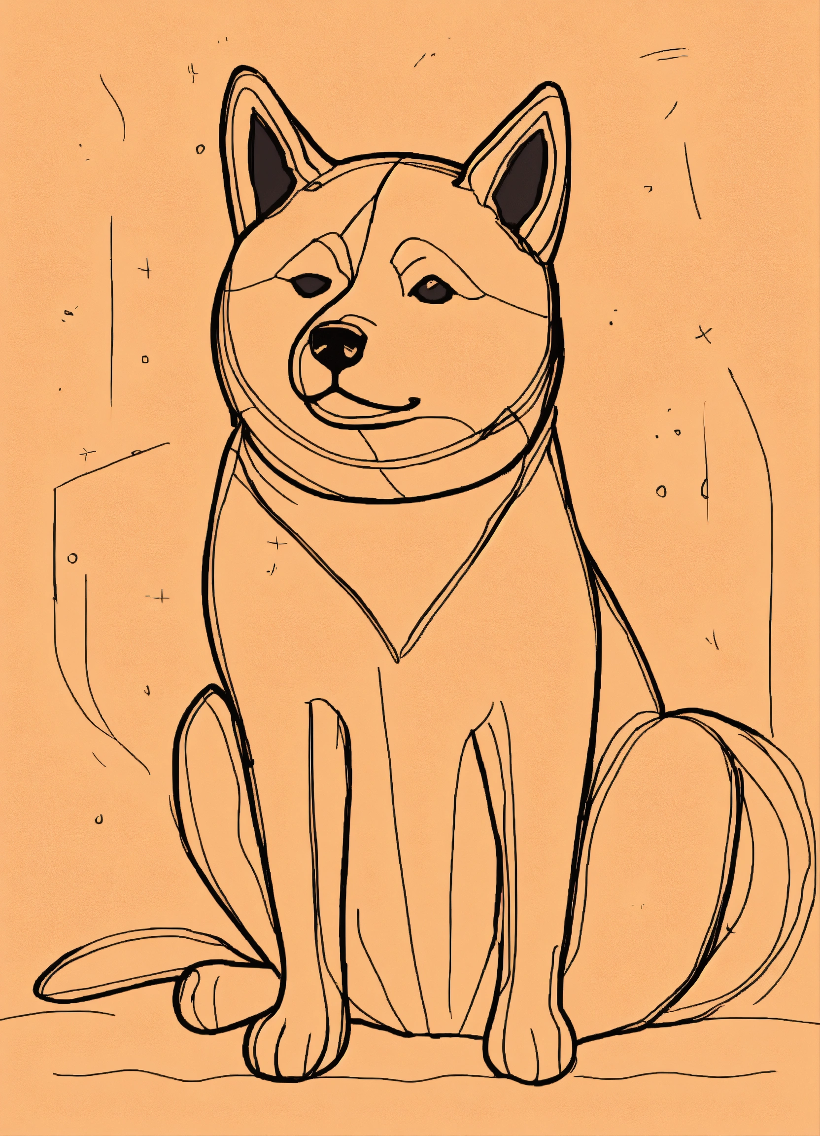 Lexica - Simple scribbly single line drawing Shiba Inu