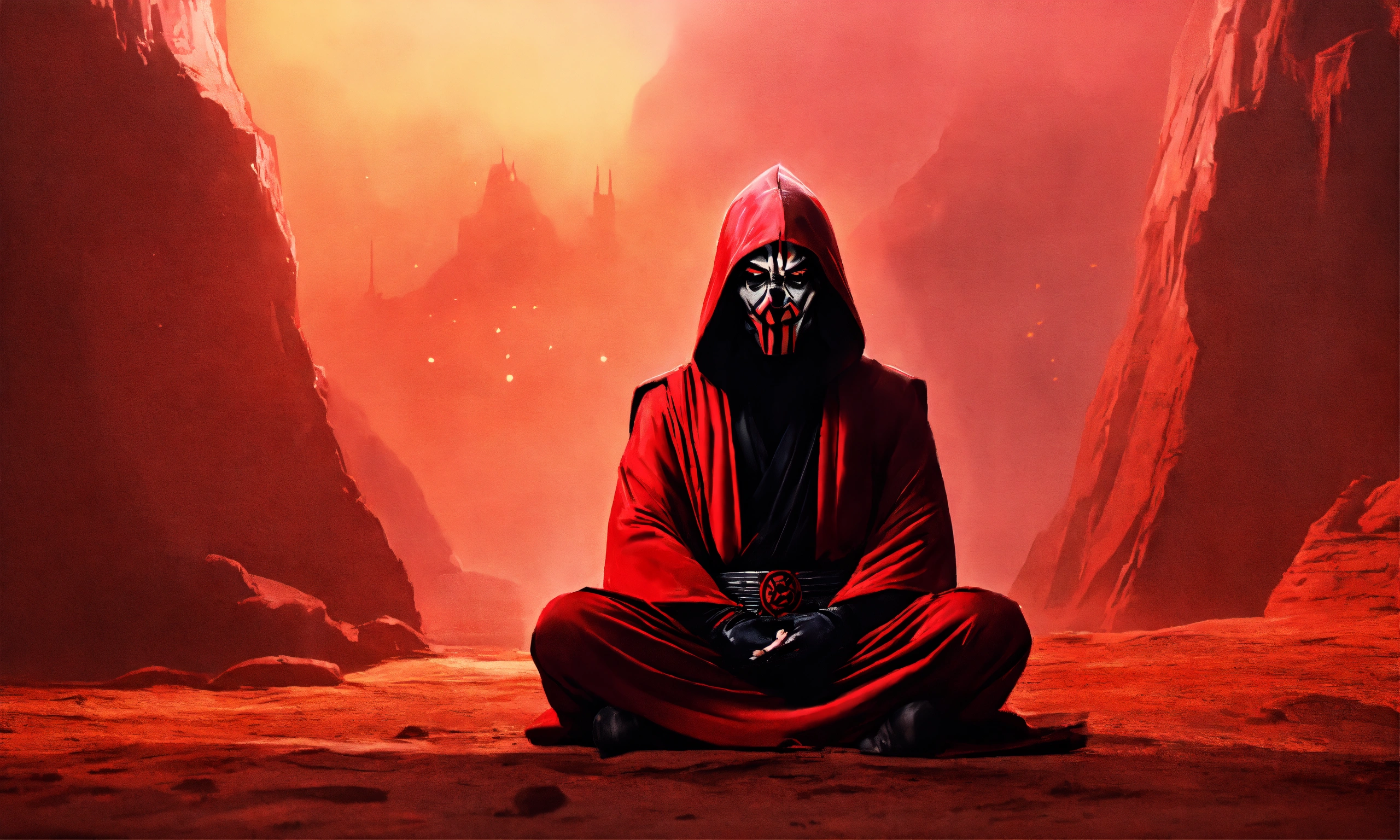 Lexica - Sith darth maul meditating with hood