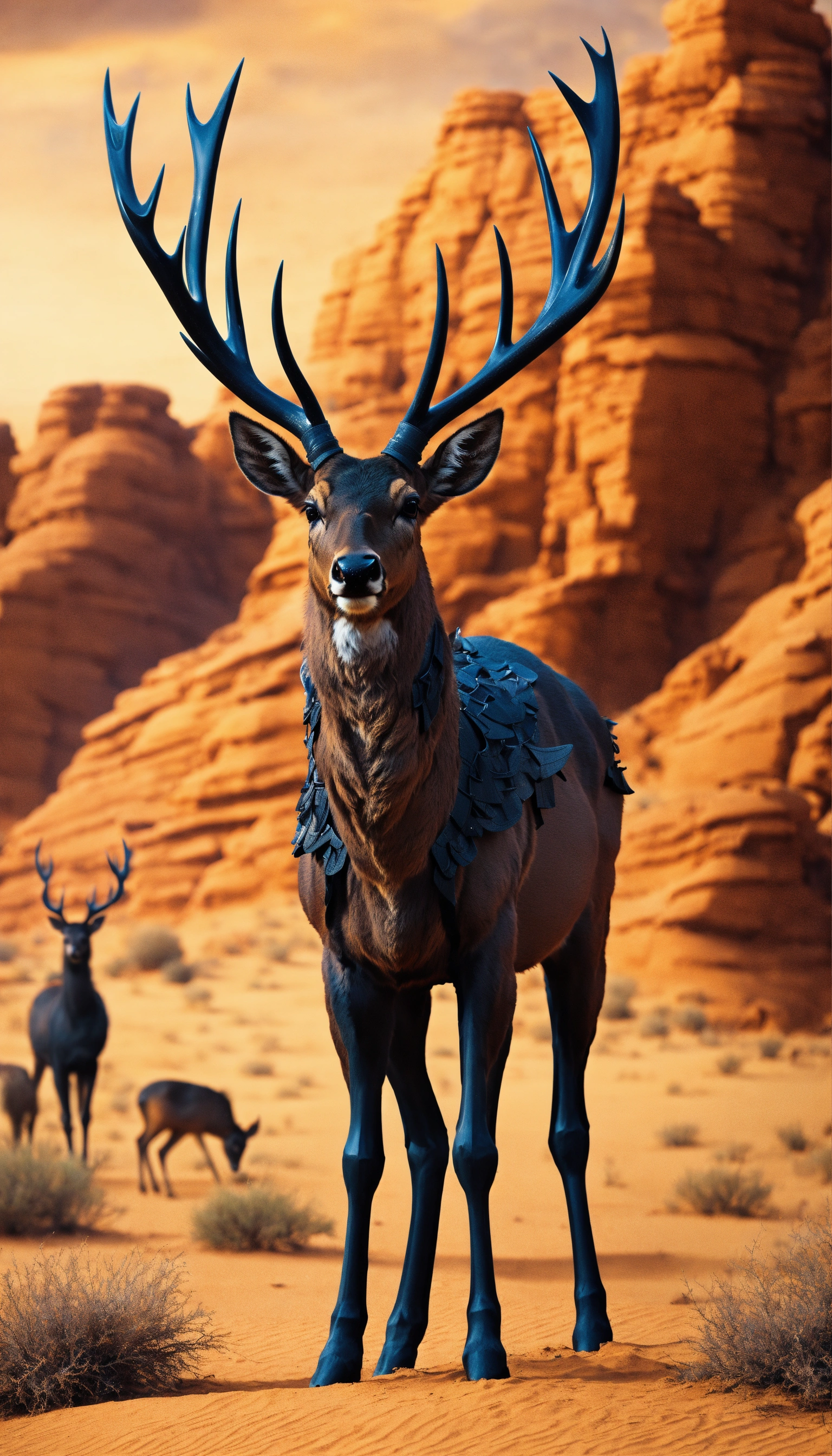 Lexica - Realistic, batman themmed deer, in the desert, amazing ...
