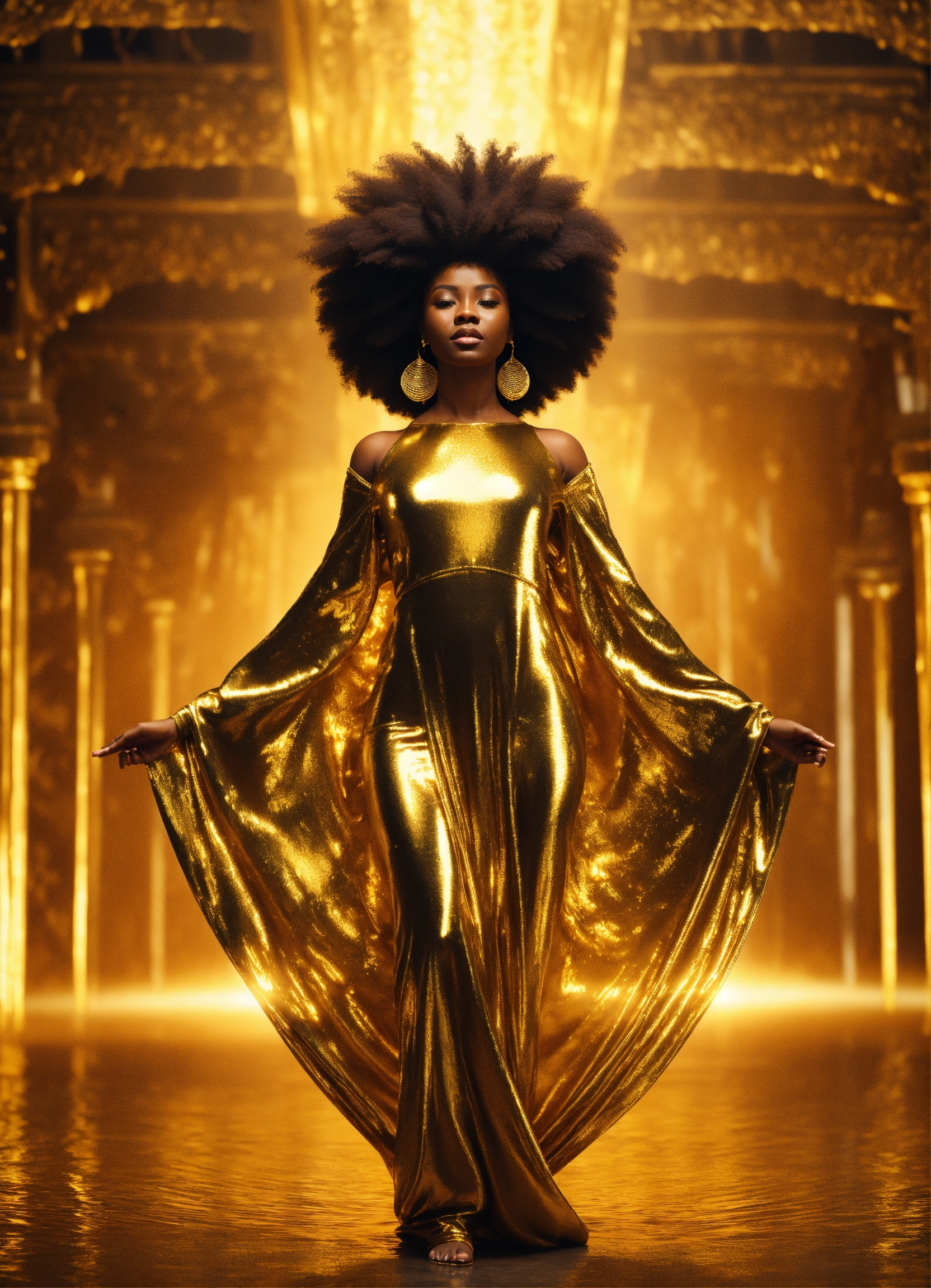 Lexica - 3d render of black woman with afro, full body shot, standing ...