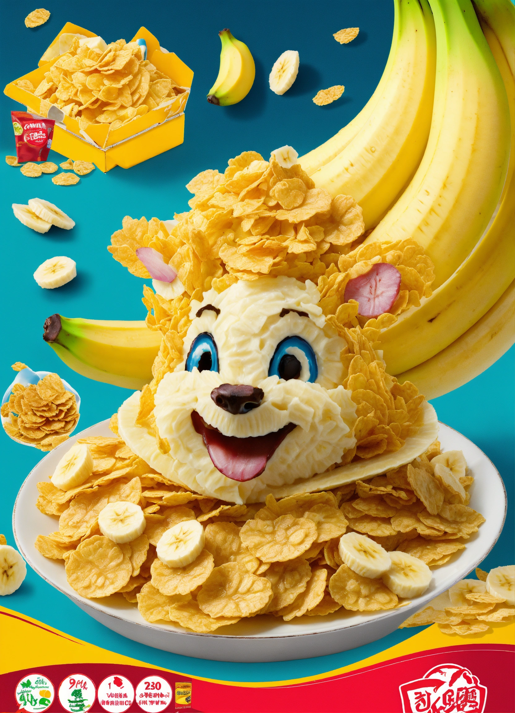 Lexica - Cornflakes box banana flavored