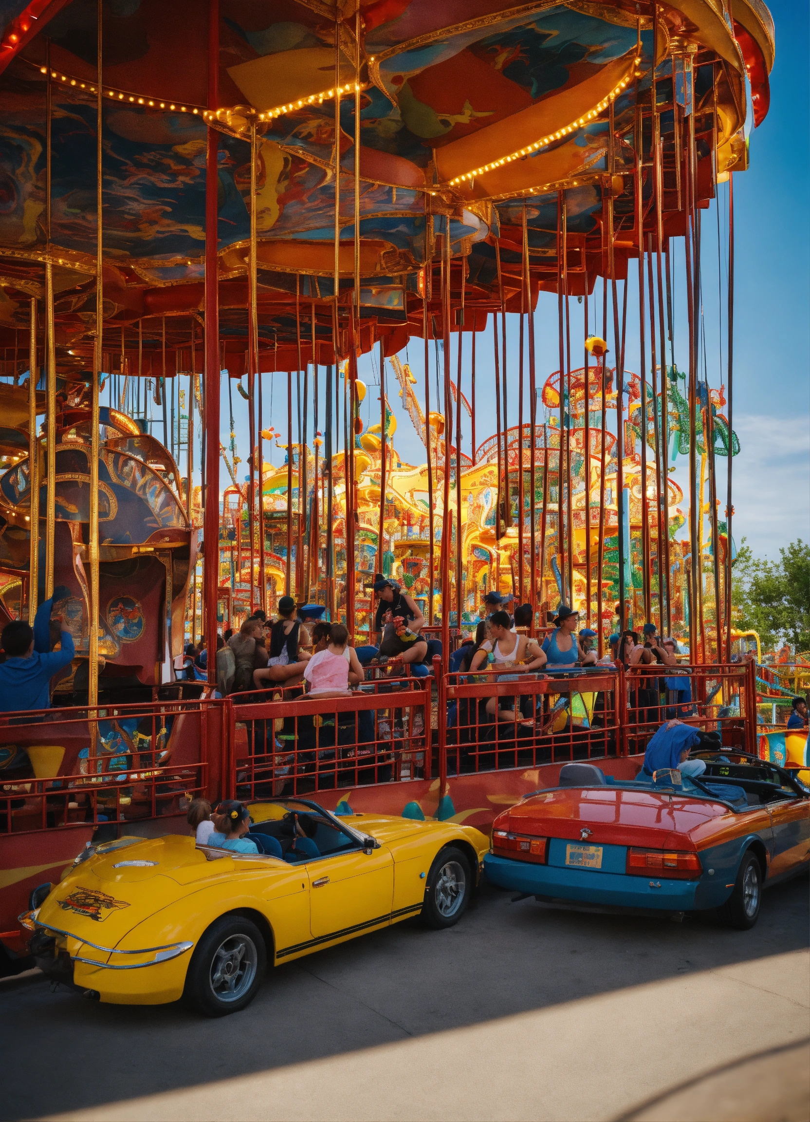 Lexica - Amusement park with dangerous rides.one ride has a sign saying ...