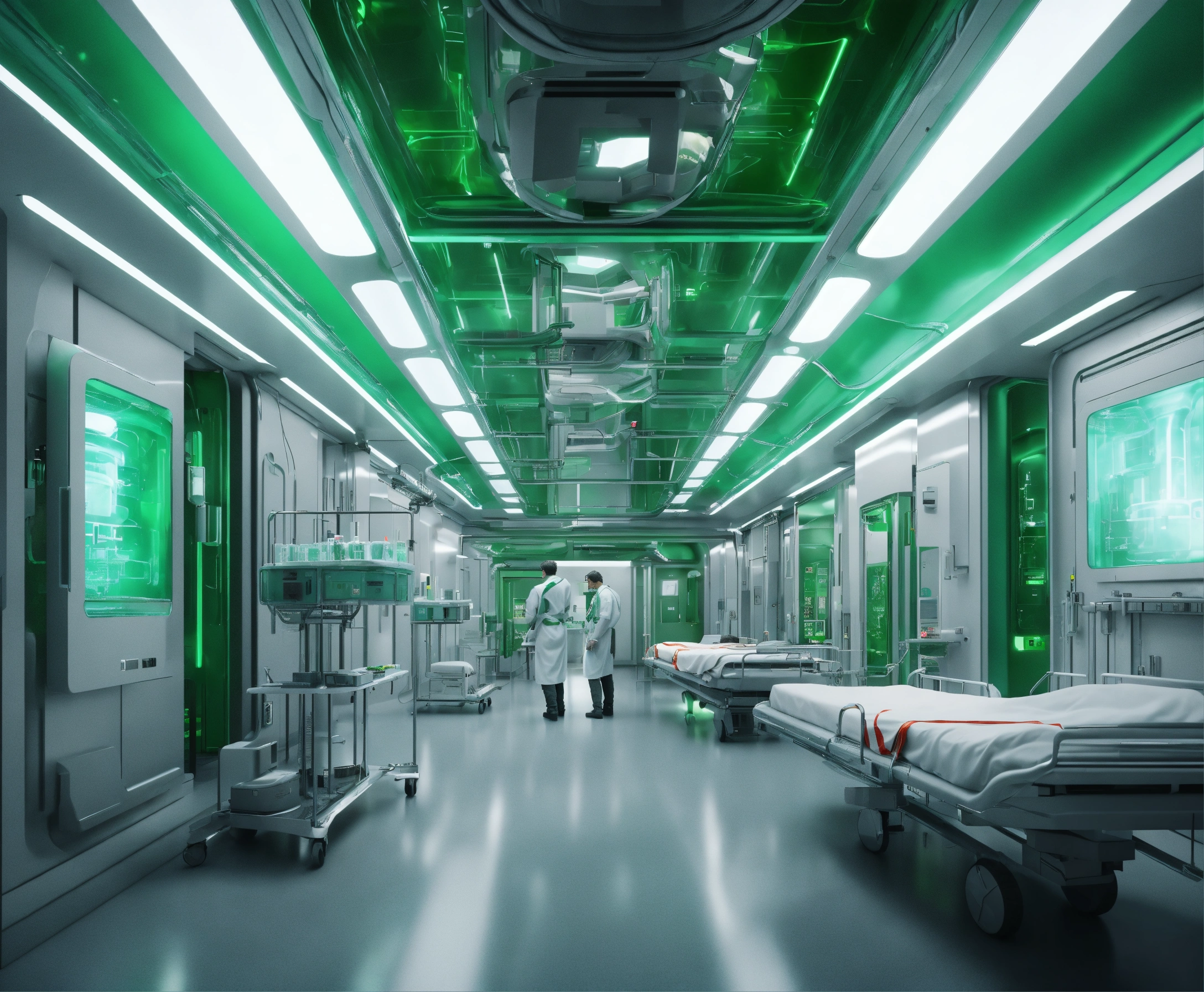 Lexica - A realistic photo of a giant a futuristic infirmary, with ...