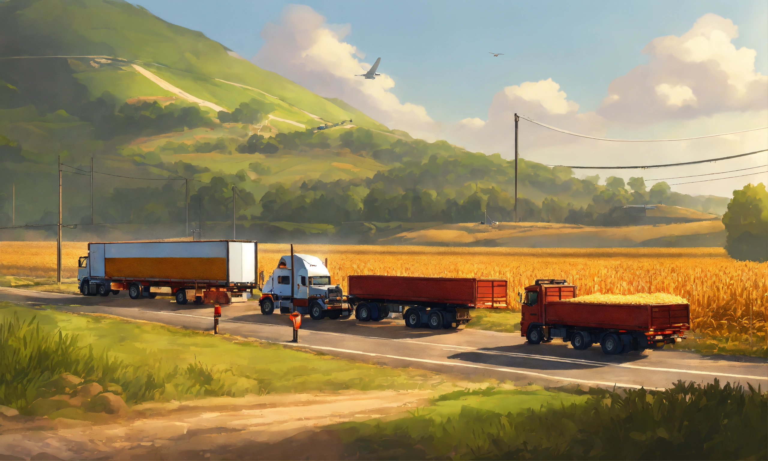 Lexica - Imagine a scene with a country border checkpoint on the left ...