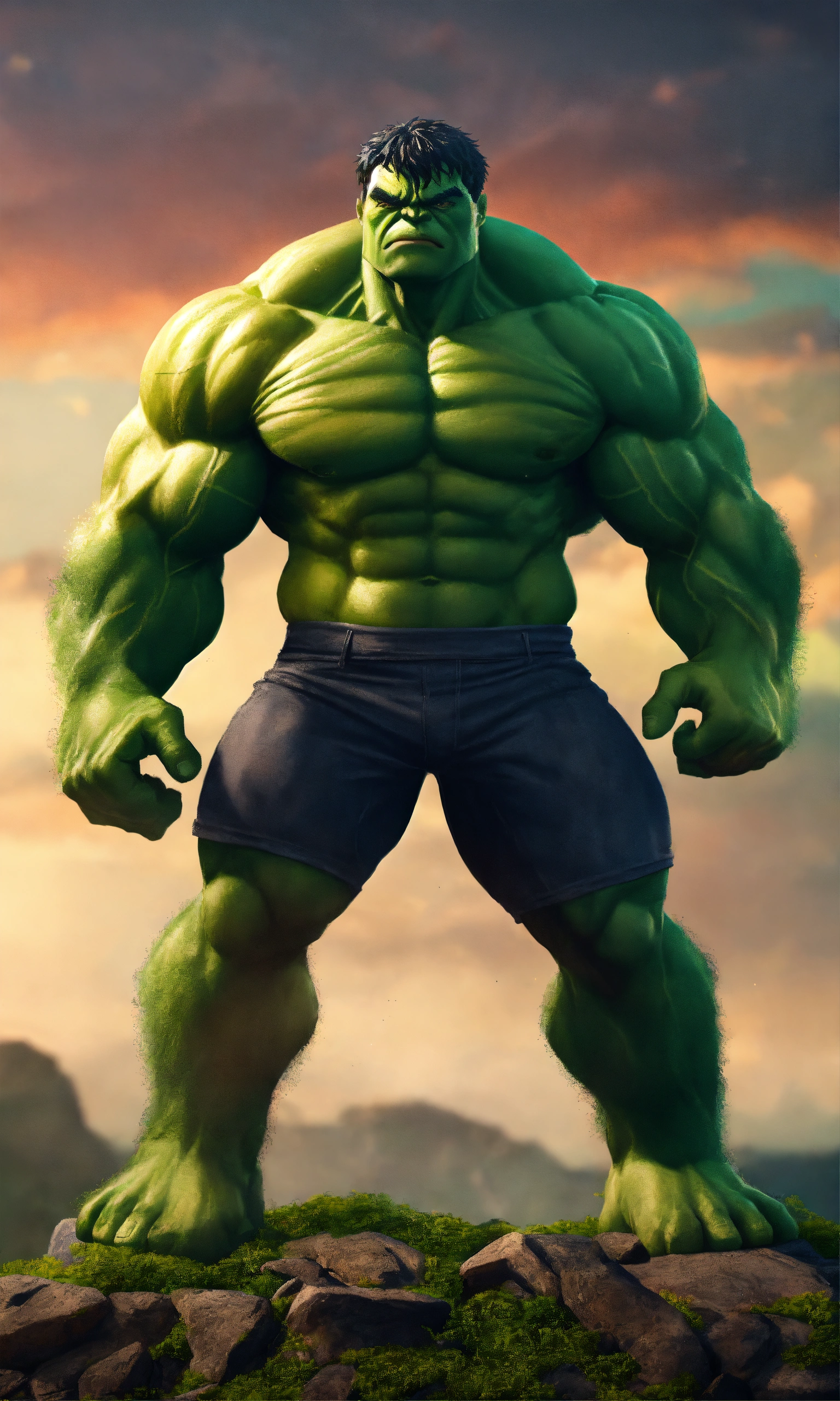 Lexica - Different versions of Hulk standing together, nature ...