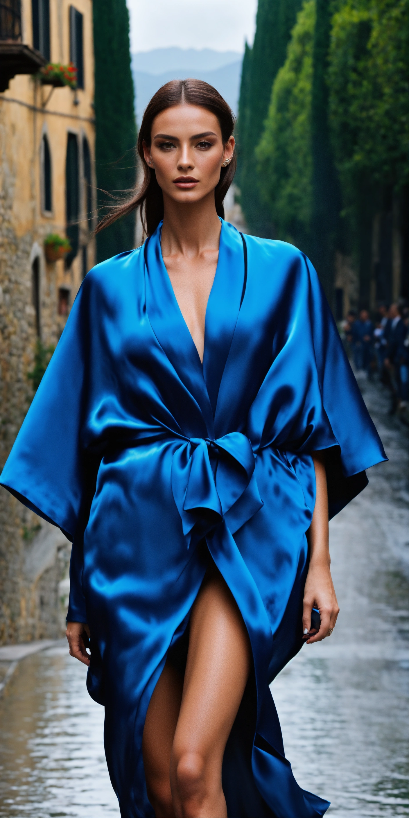 Lexica - 3d realistic photo of fierce italian model wearing dolman ...