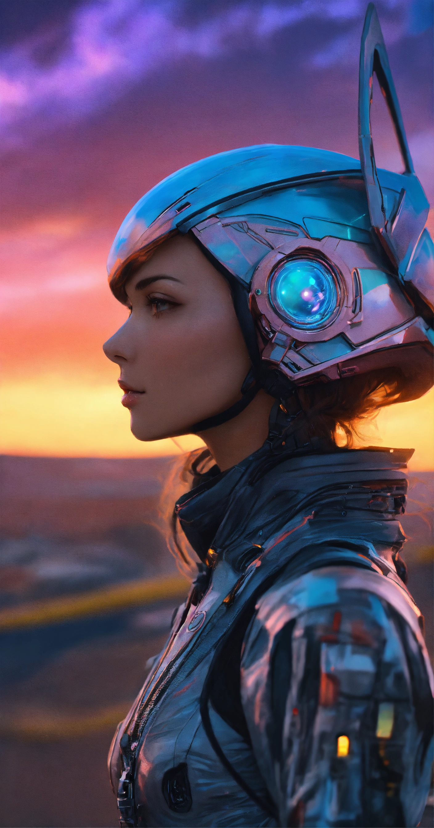 Lexica - Zoom out of a girl standing near a wreacked starship and ...