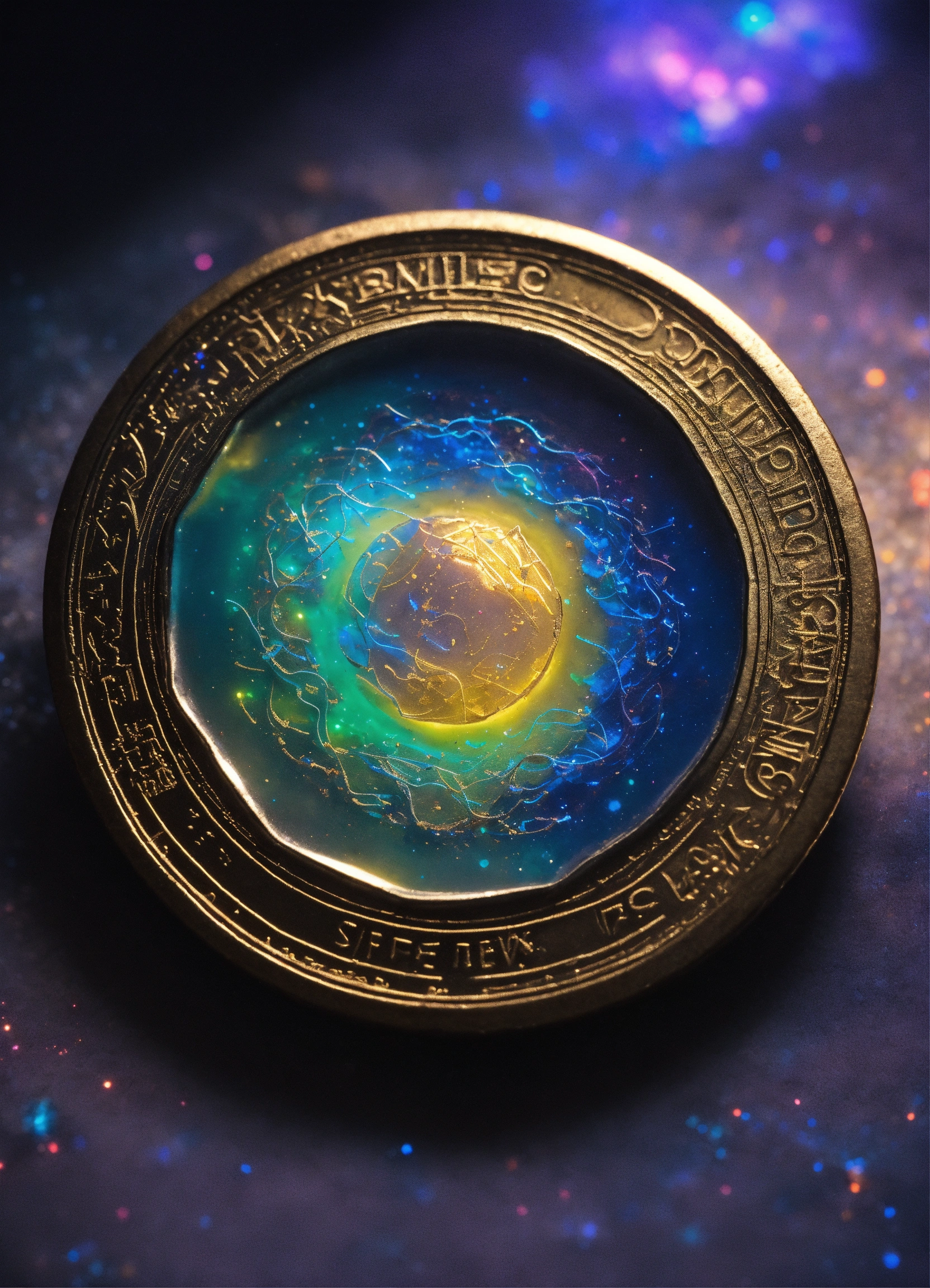Lexica - Imagine a coin-shaped bio-organic token, about 2 inches in ...