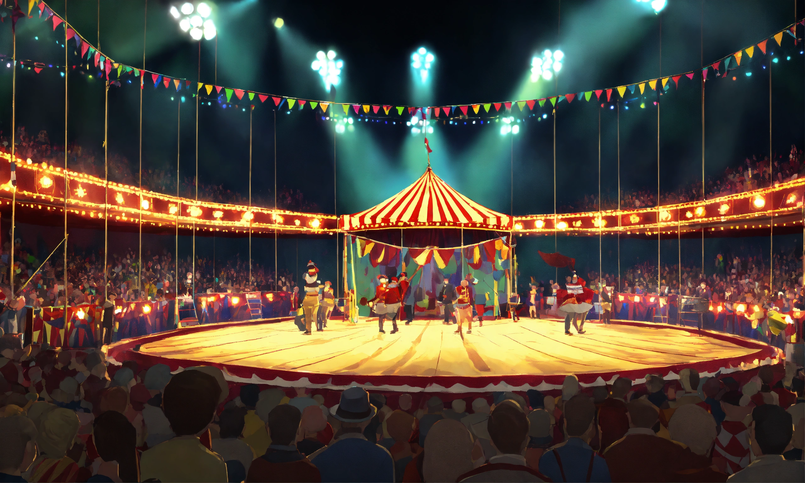 Lexica - Circus view with angry crowd animated