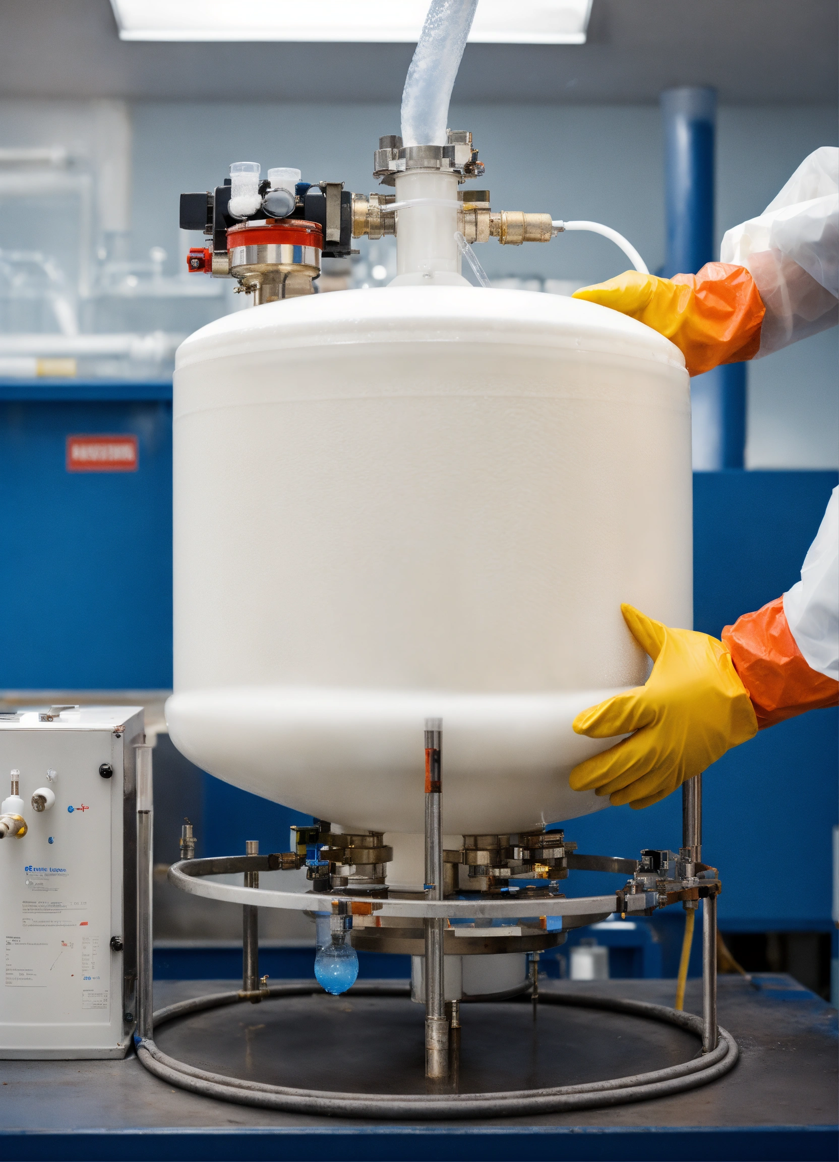Lexica - Liquid nitrogen storage tank in biological laboratory, pulling ...